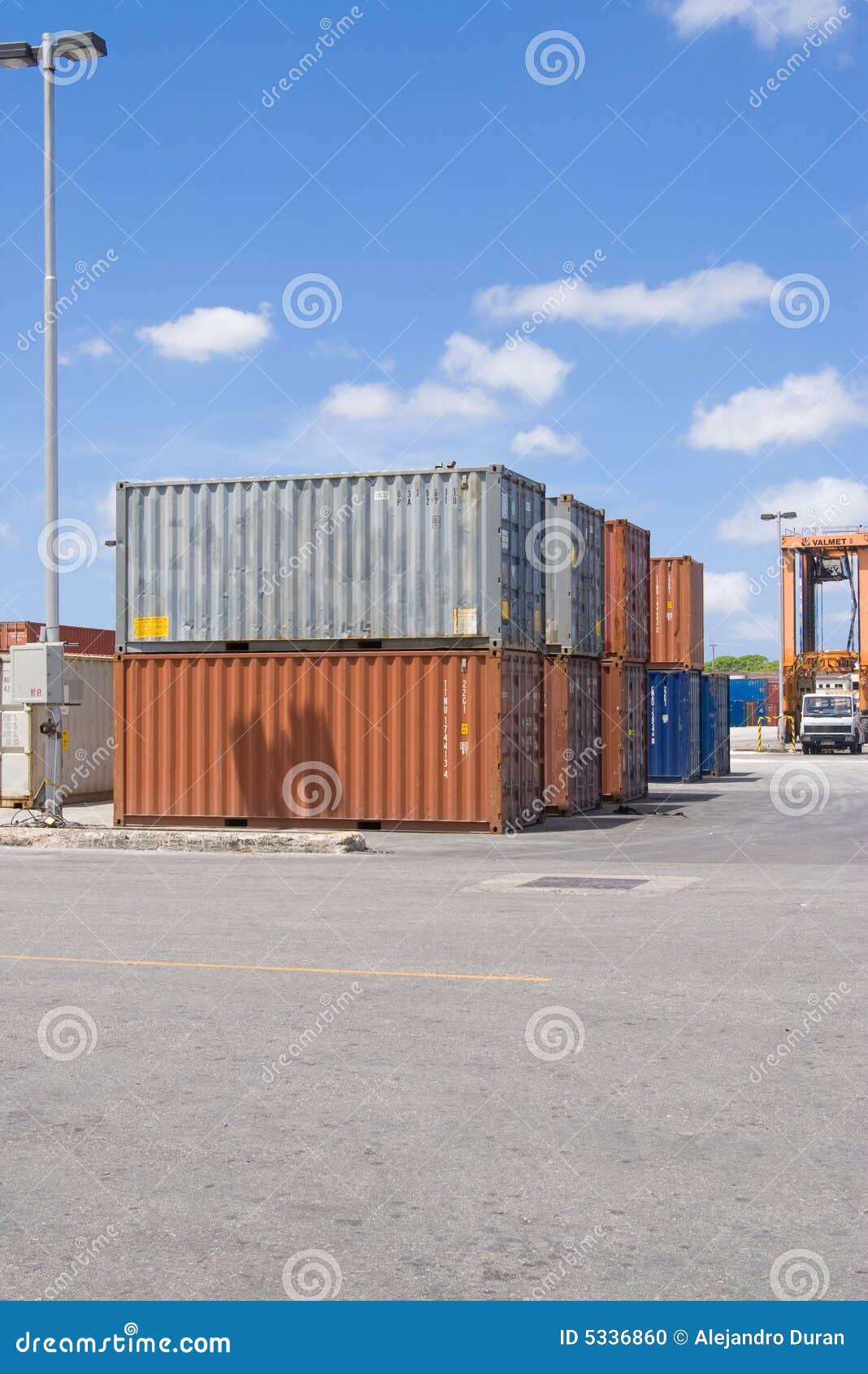 Containers stack II stock photo. Image of blue, goods - 5336860