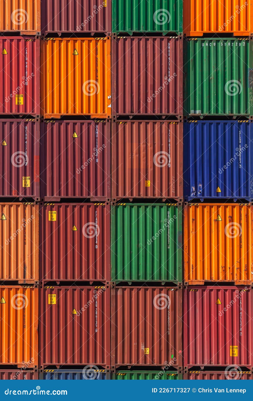 Shipping Cargo Containers Stack Yard Stock Image - Image of companies ...
