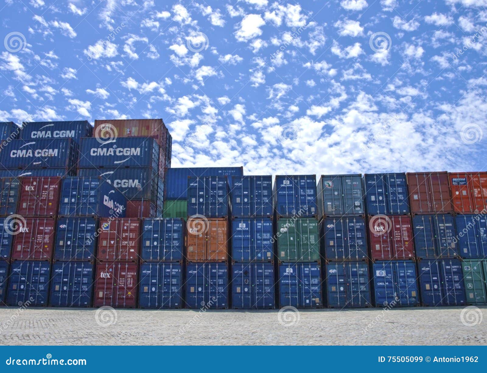 CONTAINERS STACKED on PILE editorial stock image. Image of group - 75505099