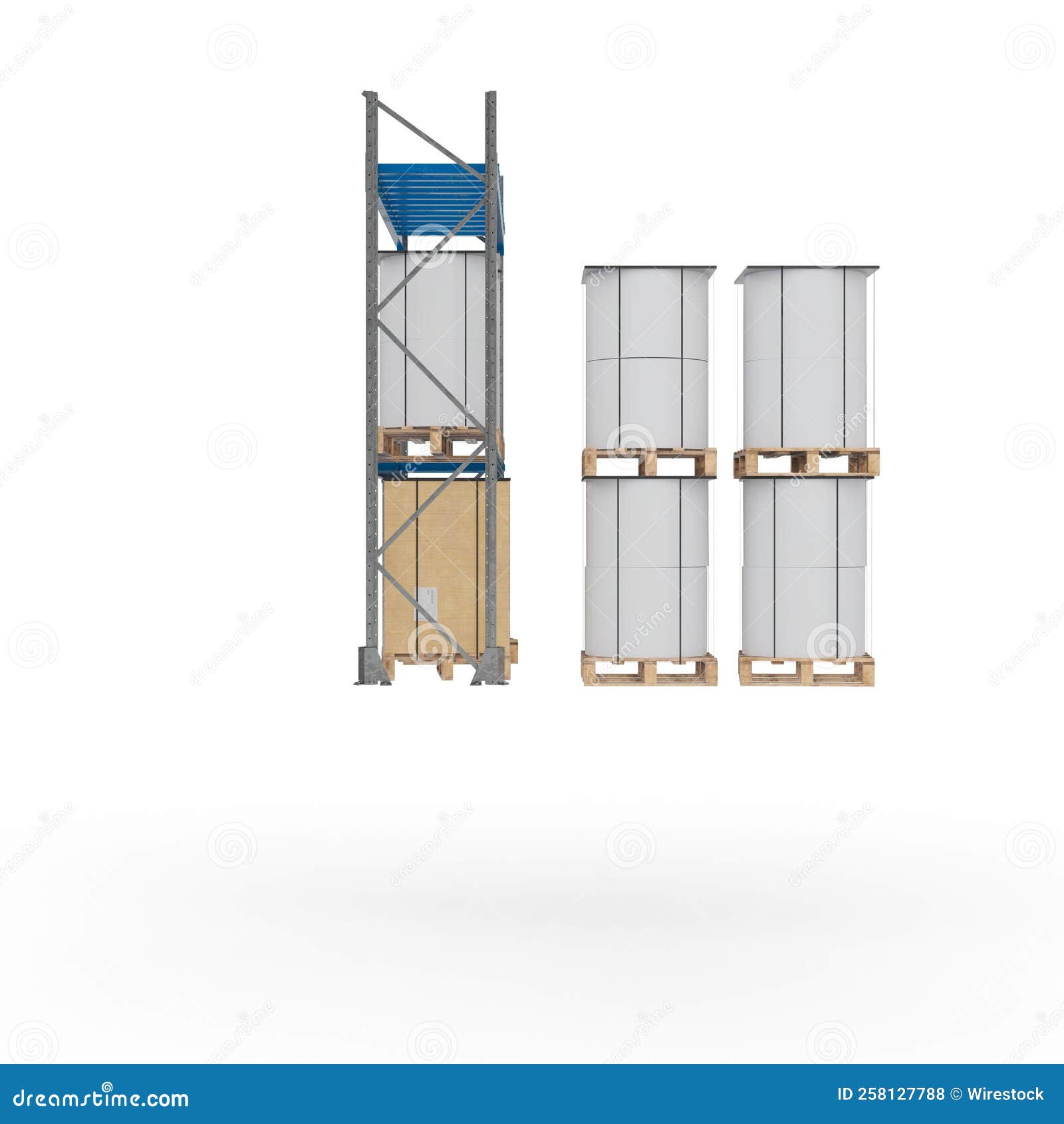 Containers Stacked for Shipping Isolated on White Stock Illustration ...