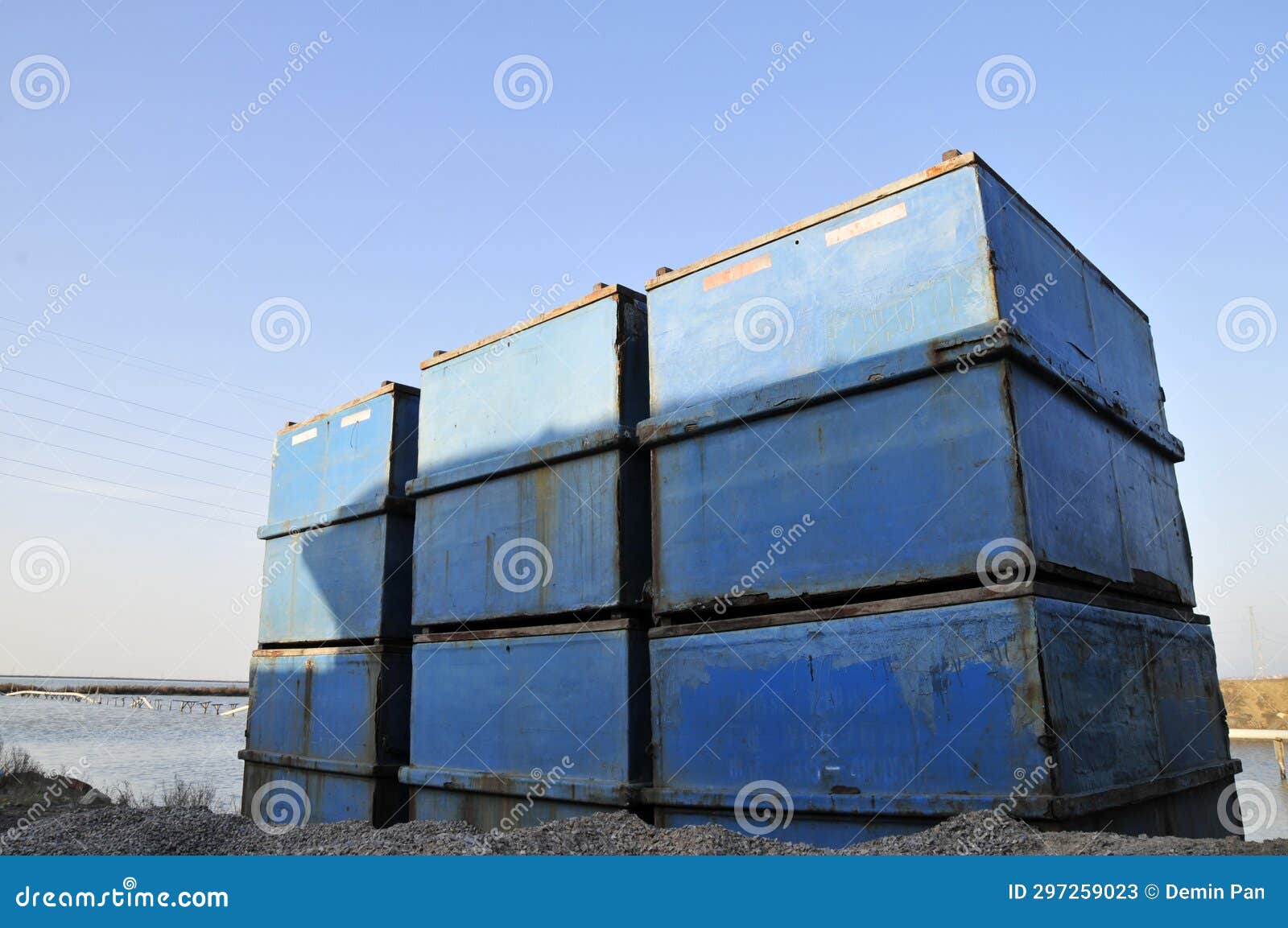 Containers Stacked Together Stock Image - Image of deficit, export ...