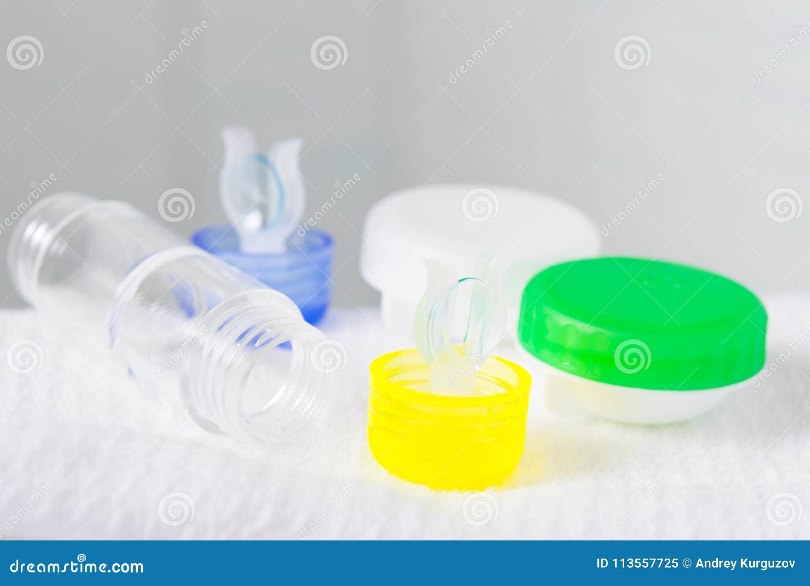 Containers for Storage and Cleaning of Contact Lenses Stock Image ...