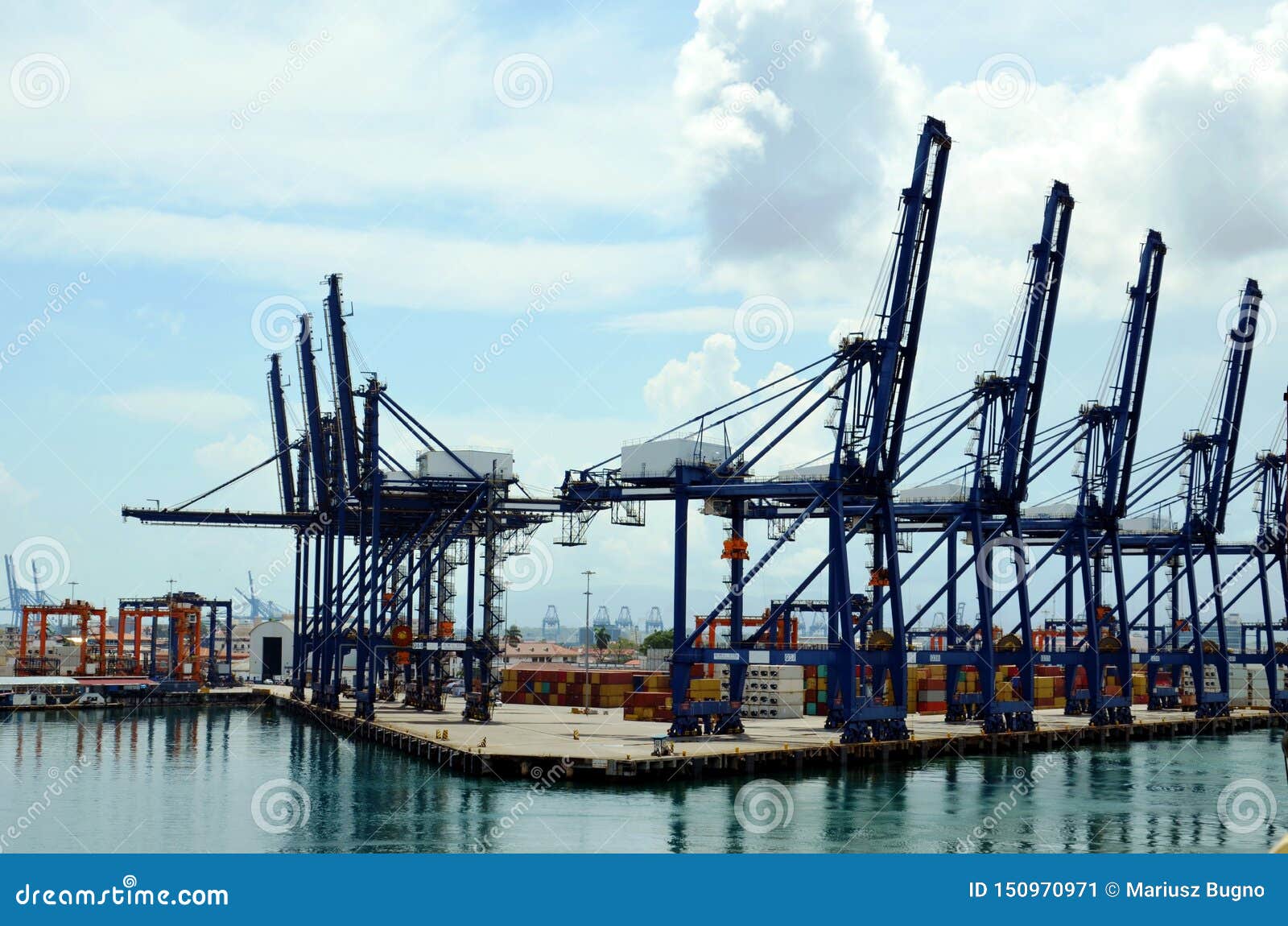 Containers Terminal in the Port of Cristobal, Panama. Stock Image ...