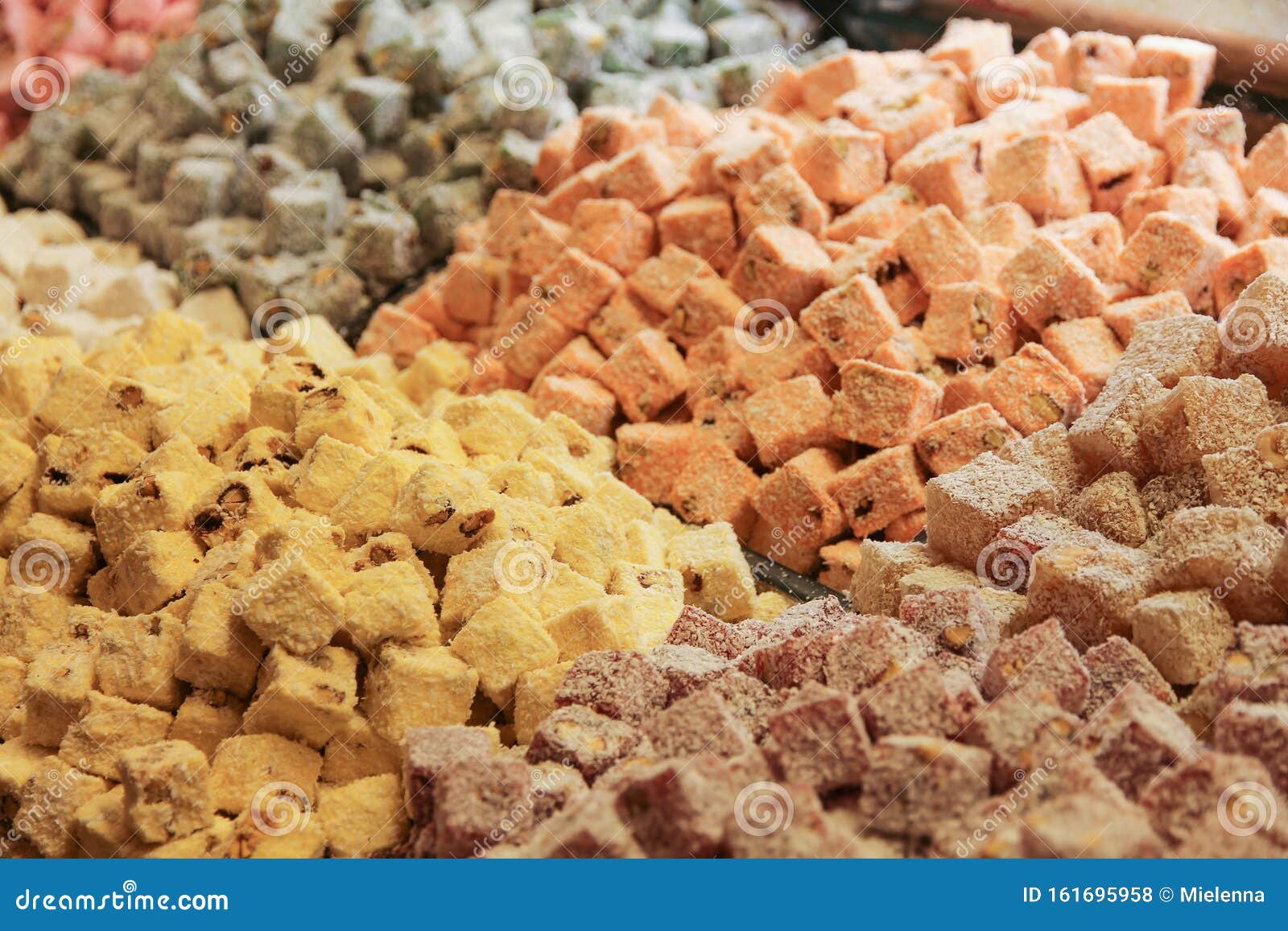 Containers with Turkish Delight of Various Kinds. Stock Photo - Image ...