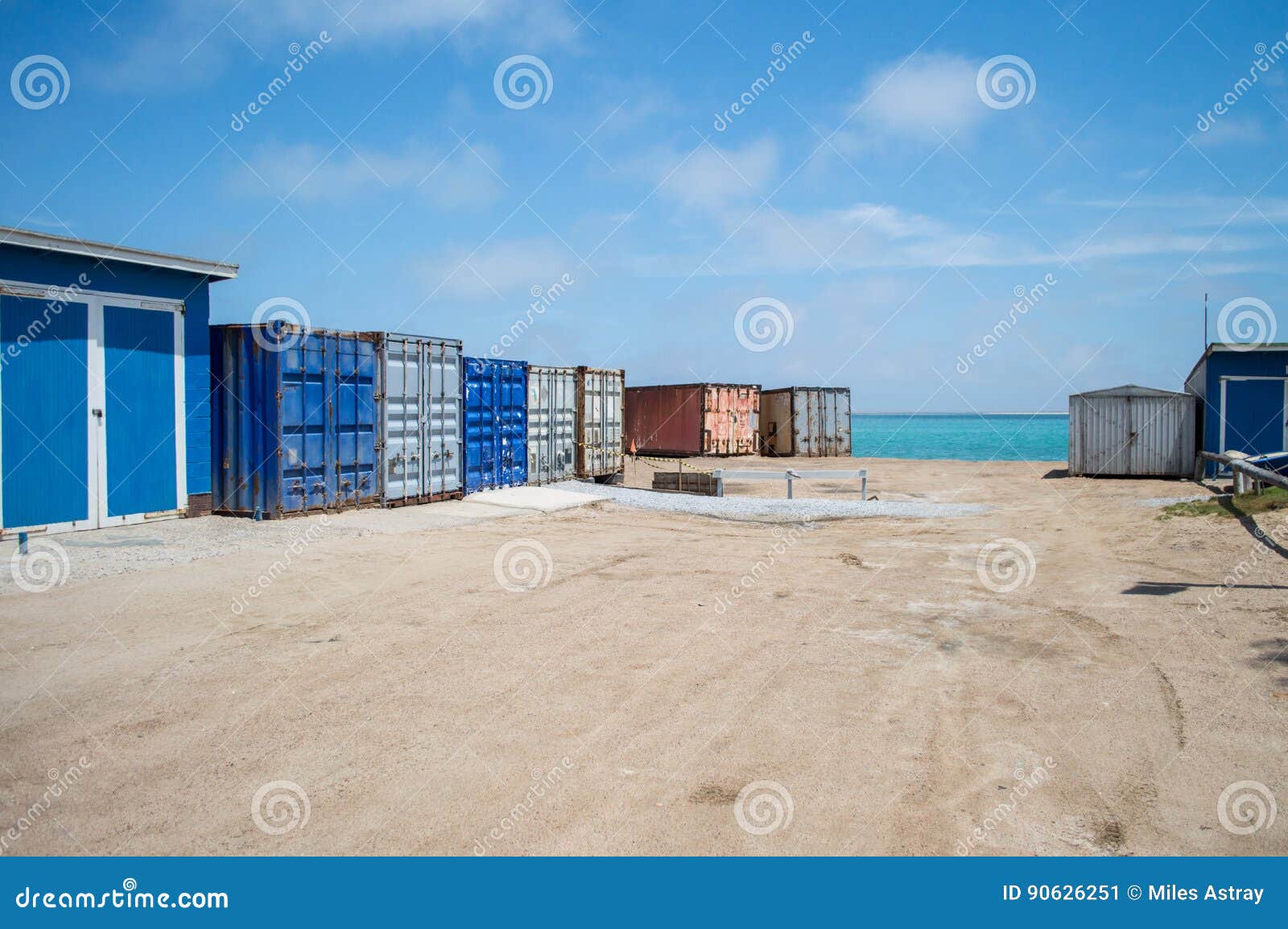 Containers by a Turquoise Sea in Walvisbay, Namibia Editorial Photo ...