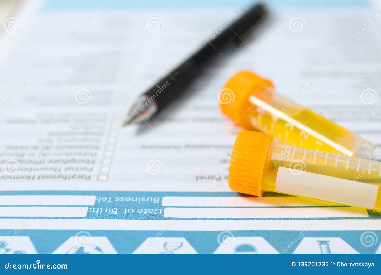 Urine Samples In The Laboratory In The Hospital Royalty-Free Stock ...