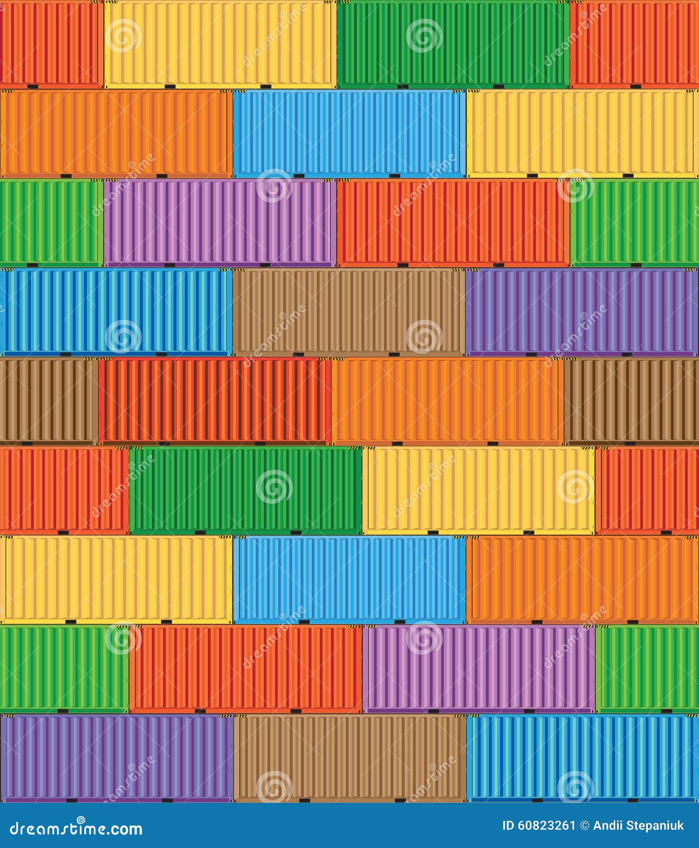 Containers stock vector. Illustration of harbor, colorful - 60823261