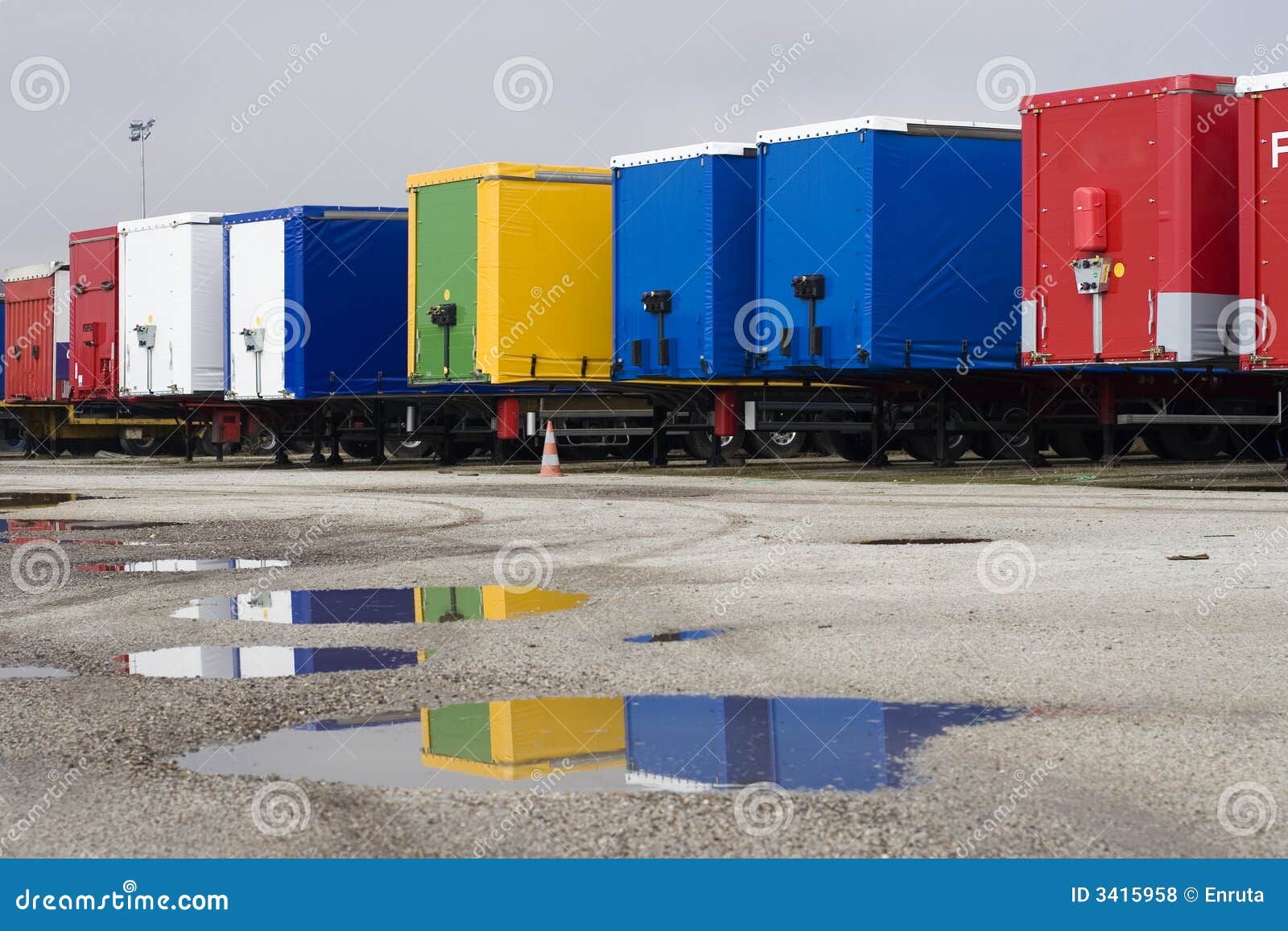 Containers at warehouse stock photo. Image of truck, delivery - 3415958