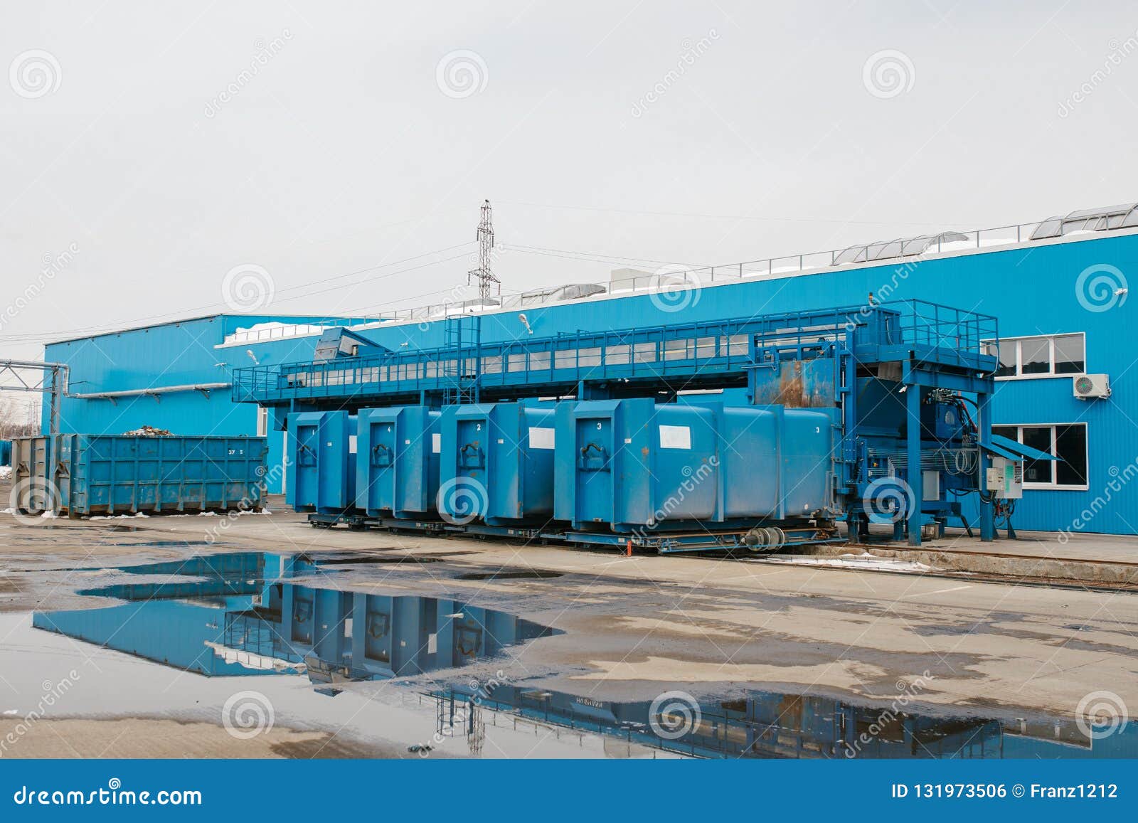 Containers for Waste Storage at a Waste Processing Plant. Stock Photo ...