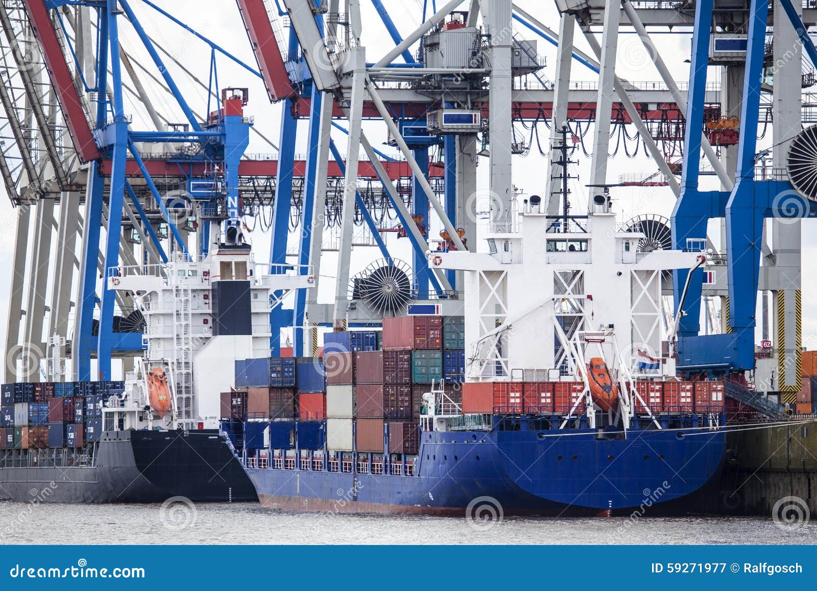 Containerterminal in Hamburg, Germany Stock Image - Image of heavy ...