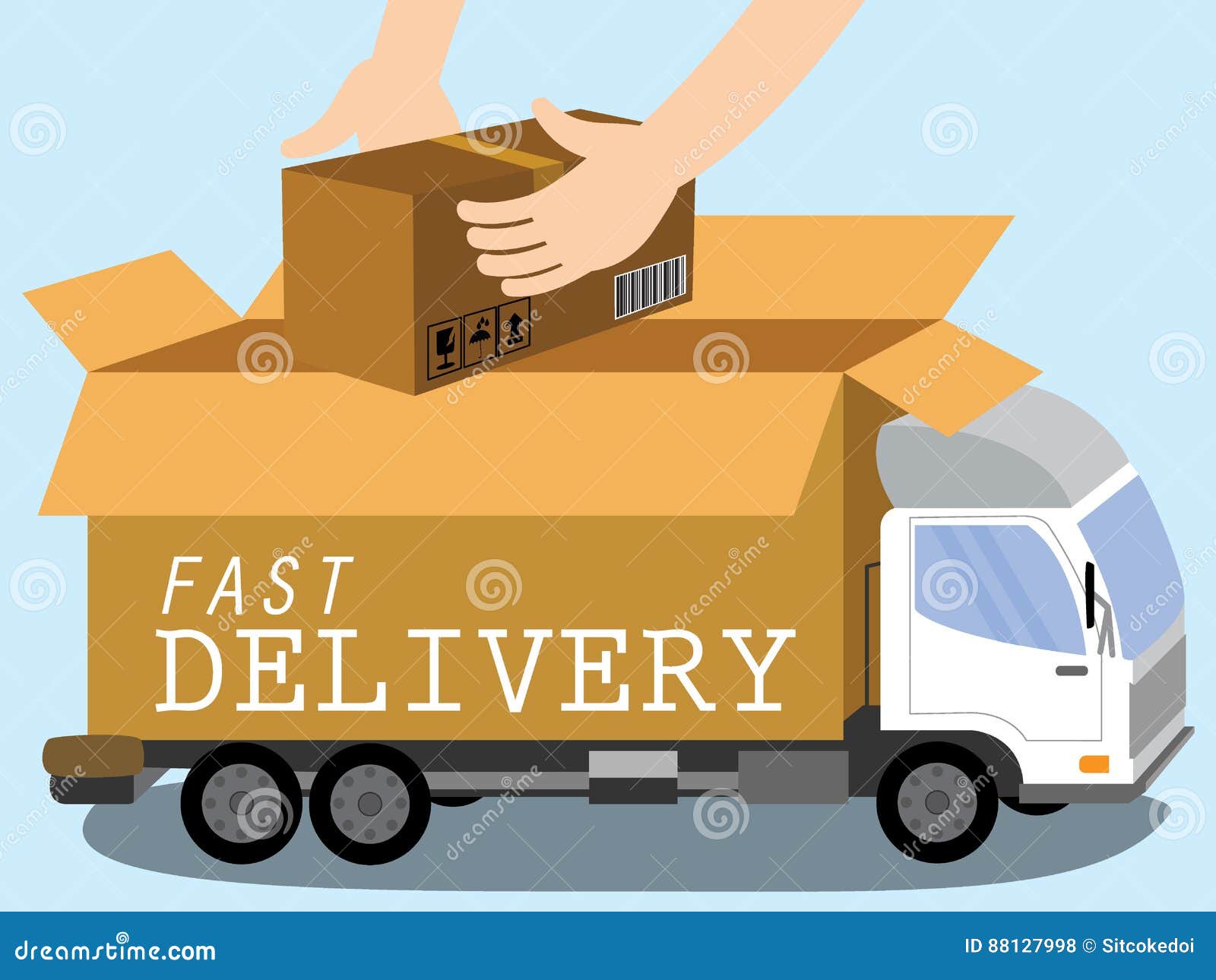 Contains Image of Delivery Human Hand Submitted and Parcels Stock ...