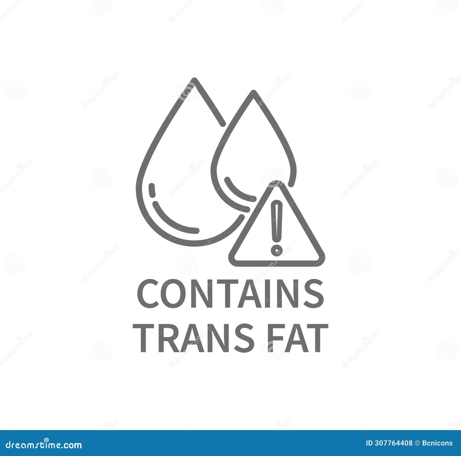 Contains Trans Fat Food Allergy Vector Line Icon Stock Vector ...