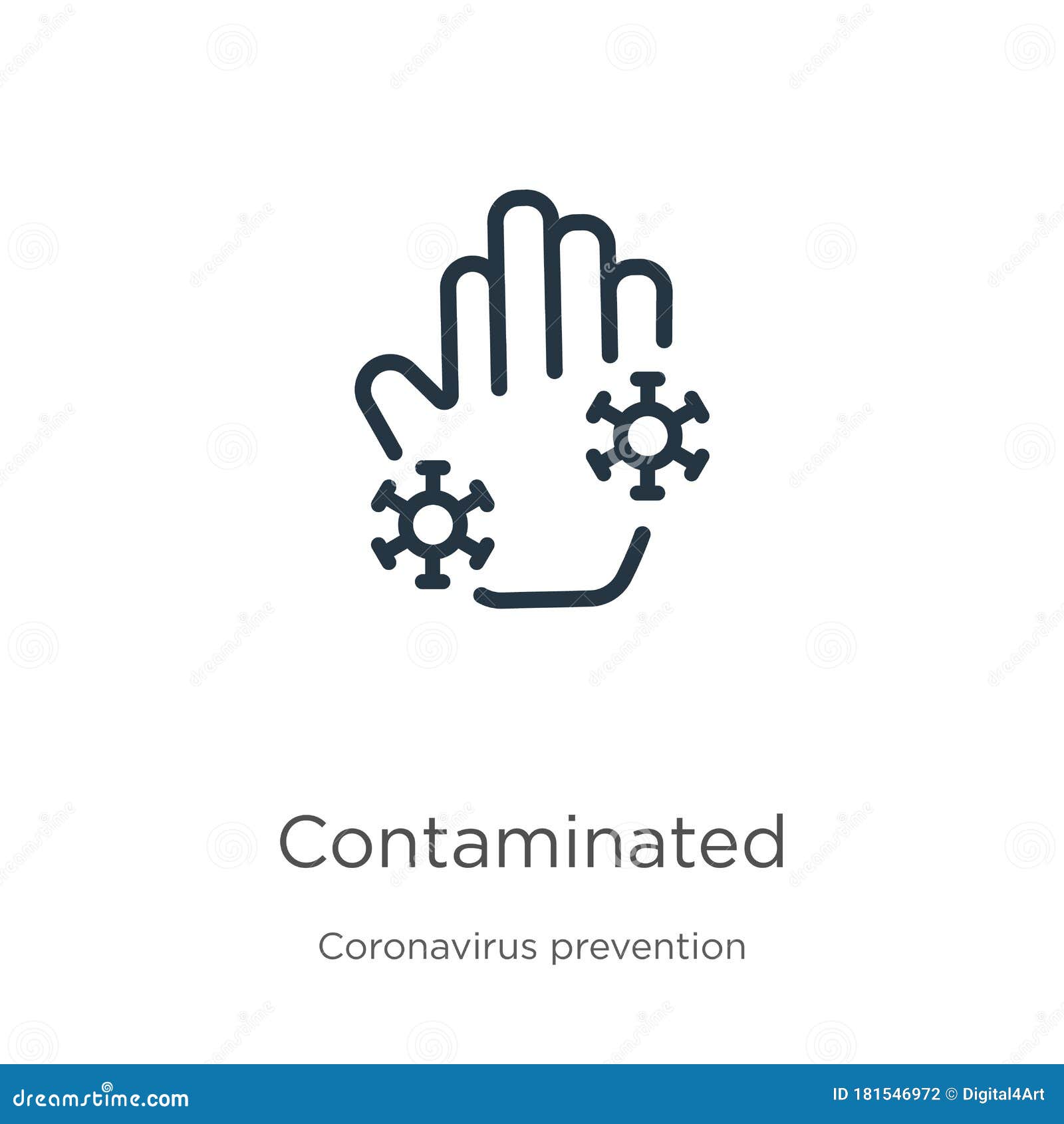 Contaminated Icon. Thin Linear Contaminated Outline Icon Isolated on ...