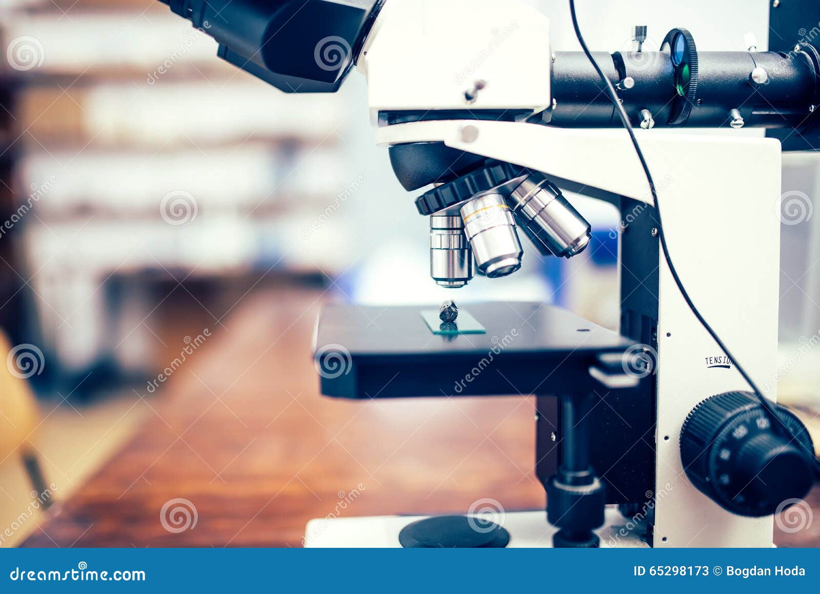 Contaminated Iron Sample in Chemistry Laboratory, Microscope and ...
