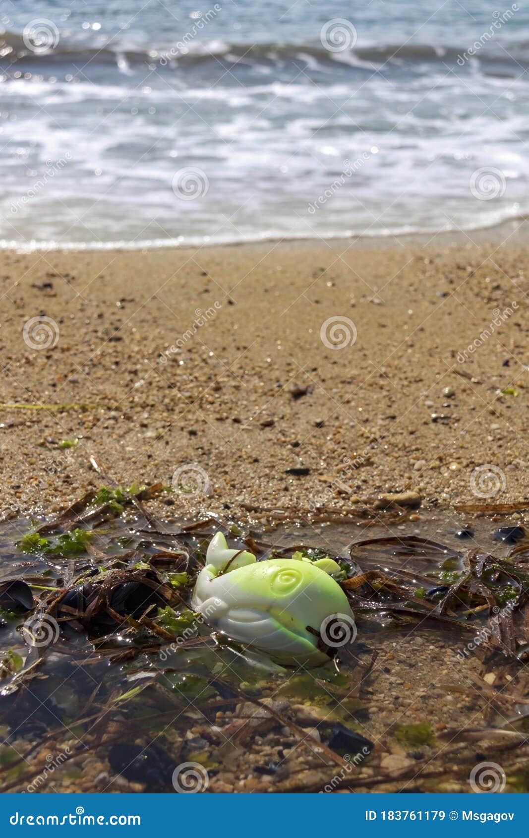 Contaminated ocean shore stock image. Image of dirty - 183761179