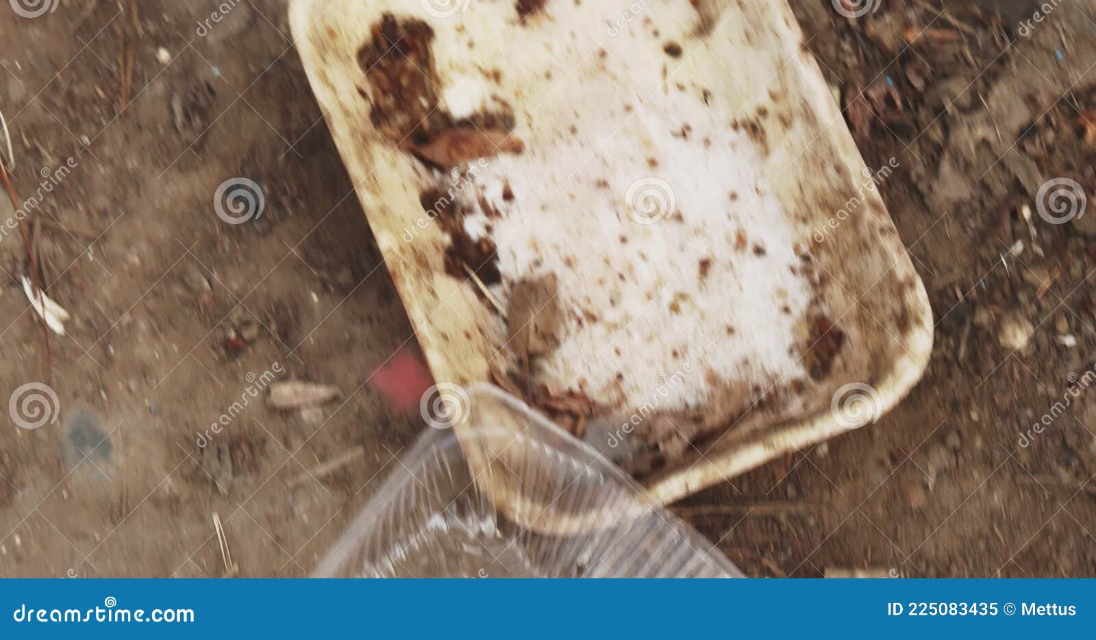 Contaminated Soil, Plastic Pollution. Plastic Packing Litter Thrown at ...