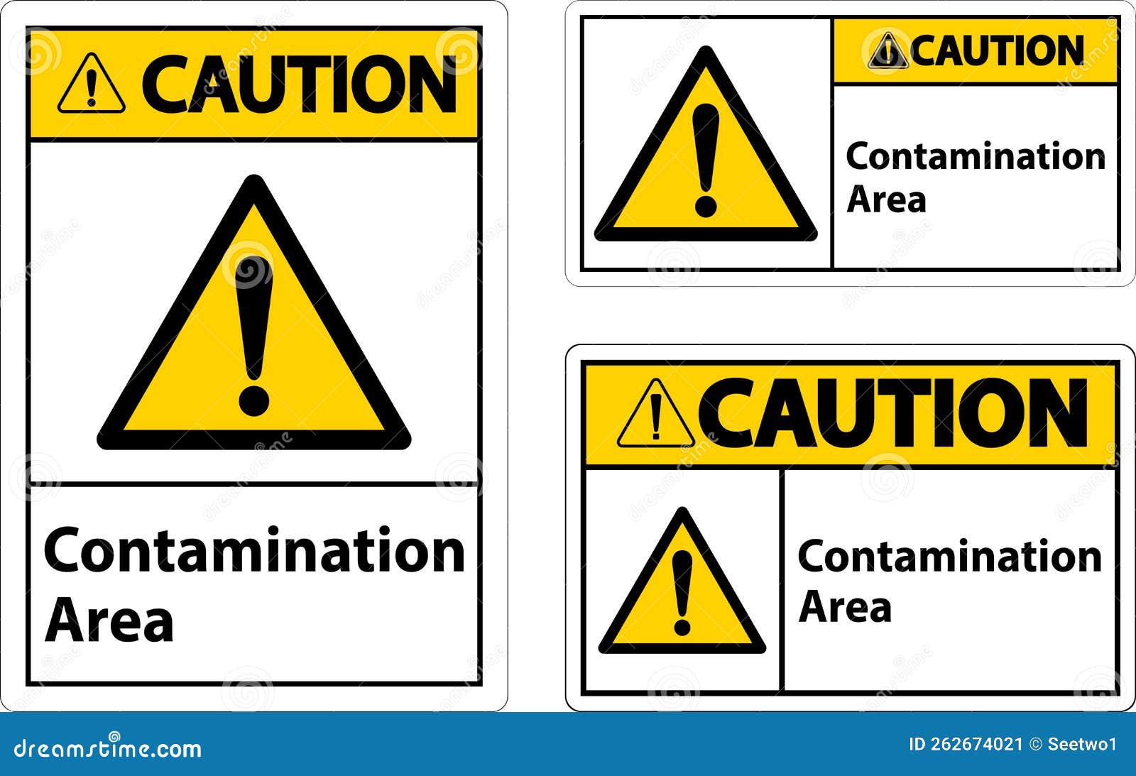Contamination Area Warning Sign On White Background Cartoon Vector ...
