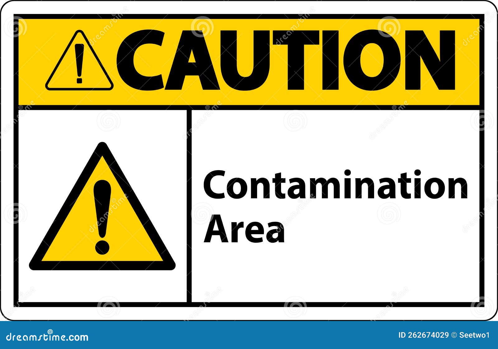 Contamination Area Caution Sign on White Background Stock Vector ...