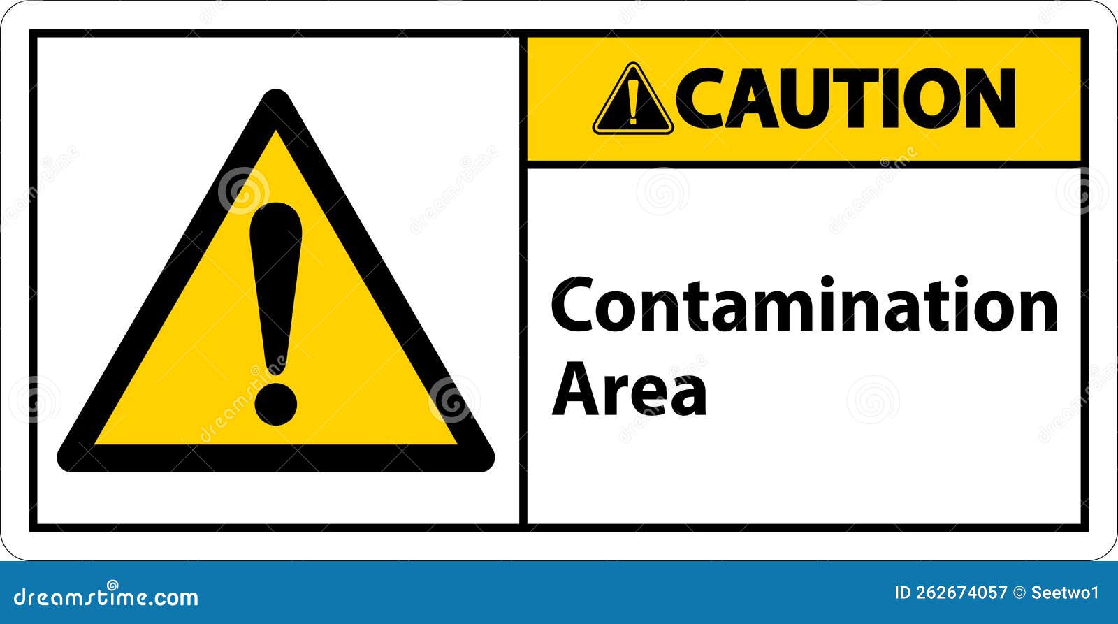 Contamination Area Warning Sign On White Background Cartoon Vector ...
