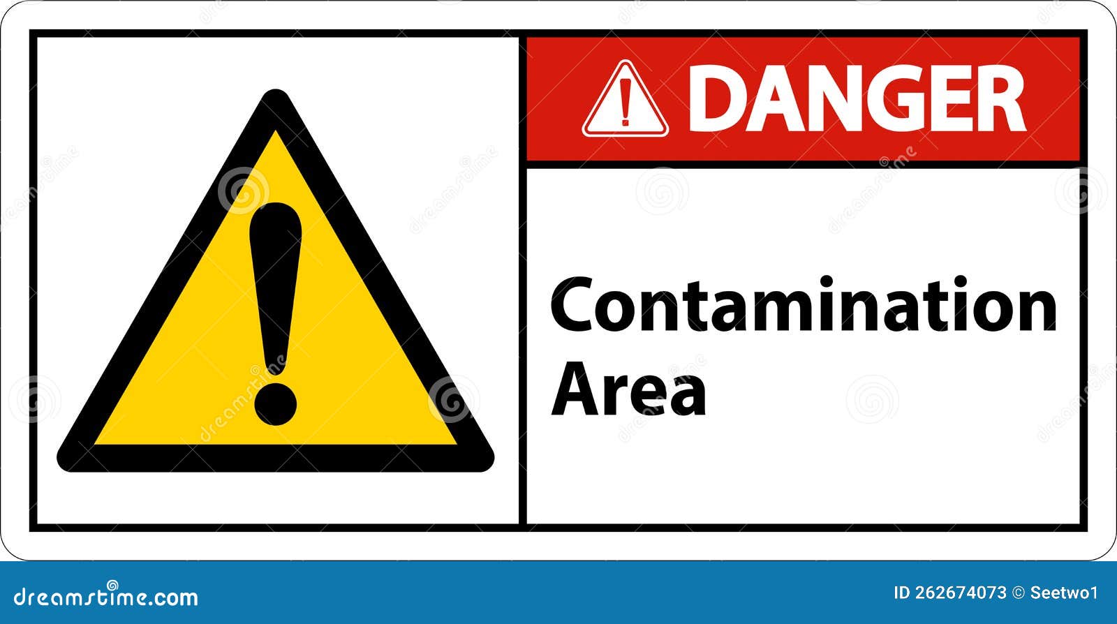 Contamination Area Danger Sign on White Background Stock Vector ...