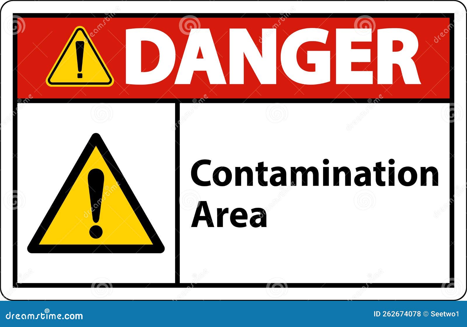 Contamination Area Danger Sign on White Background Stock Vector ...