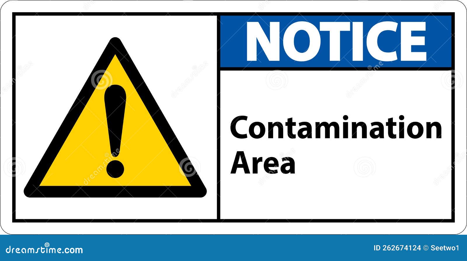Contamination Area Notice Sign on White Background Stock Vector ...