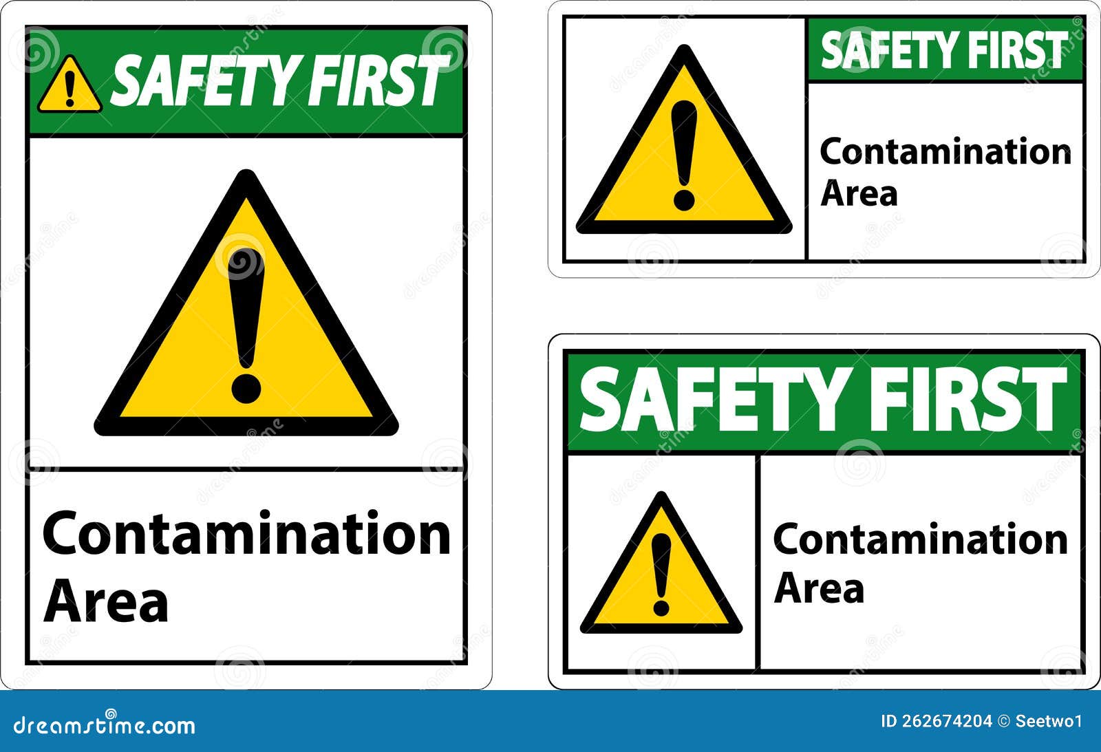 Contamination Area Safety First Sign on White Background Stock Vector ...