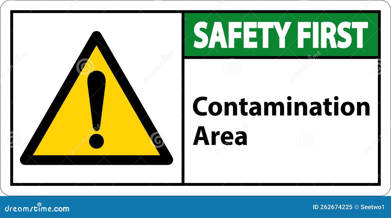 Contamination Area Safety First Sign on White Background Stock Vector ...