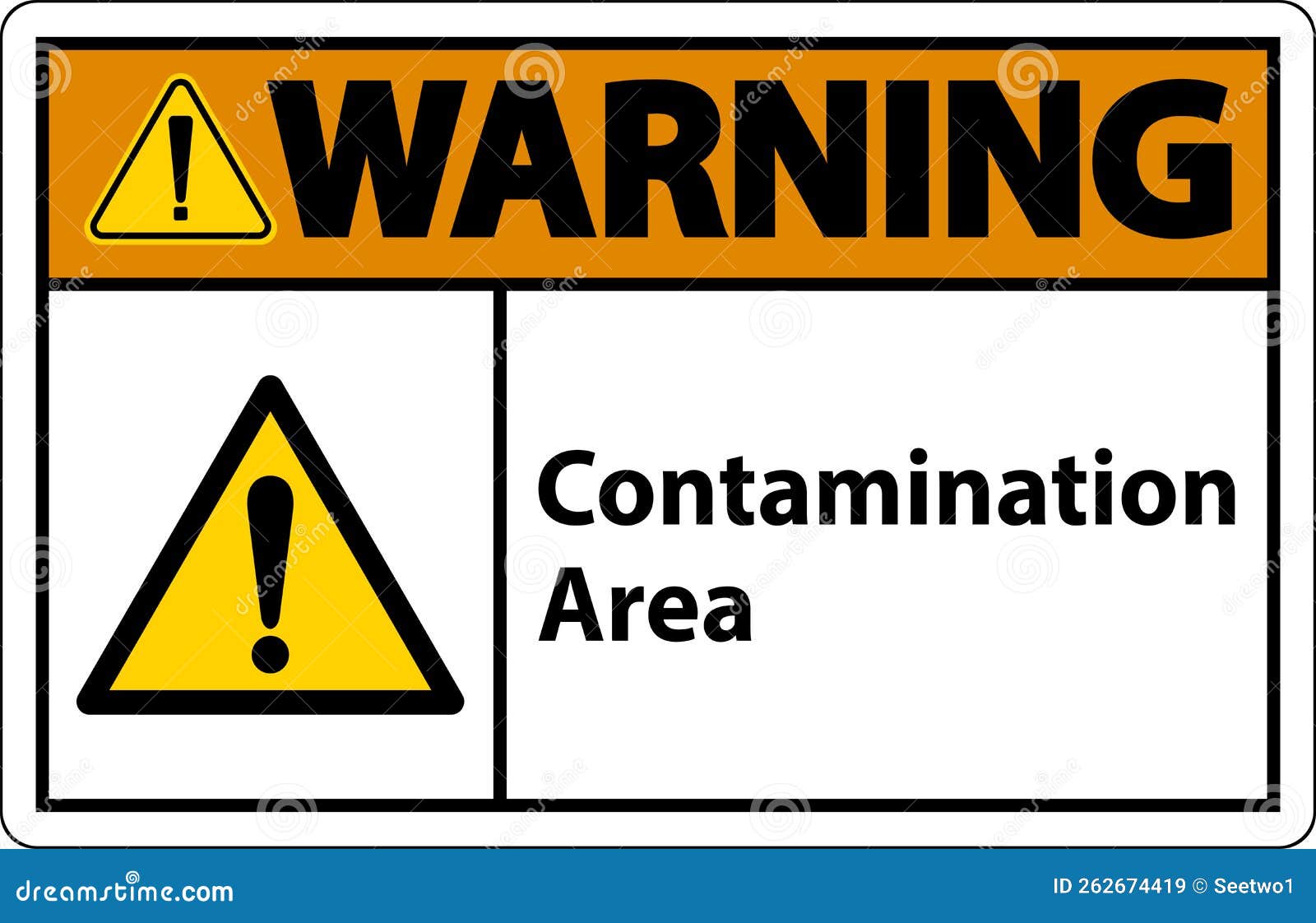 Contamination Area Warning Sign On White Background Cartoon Vector ...