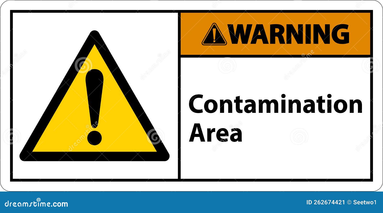 Contamination Area Warning Sign on White Background Stock Vector ...
