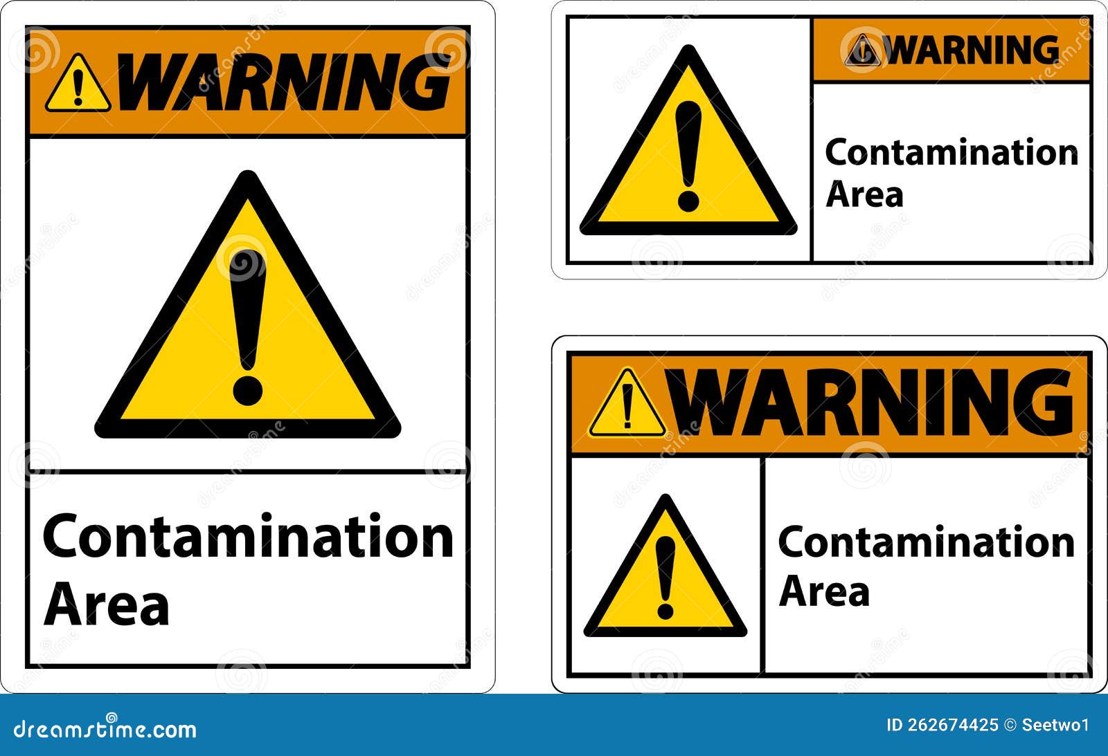 Contamination Area Warning Sign on White Background Stock Vector ...