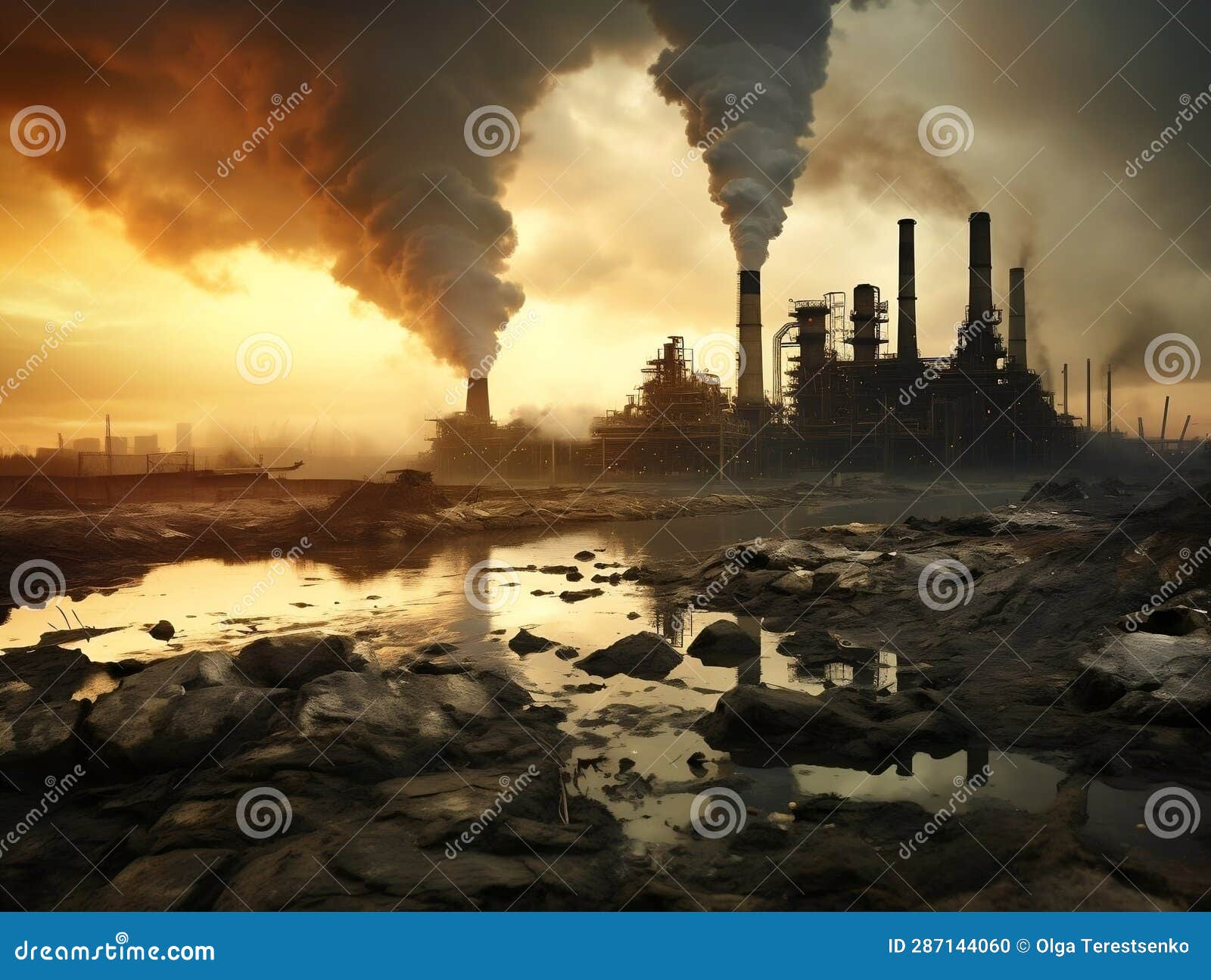 Contamination and Global Pollution Concept. Climate Change and Ecology ...