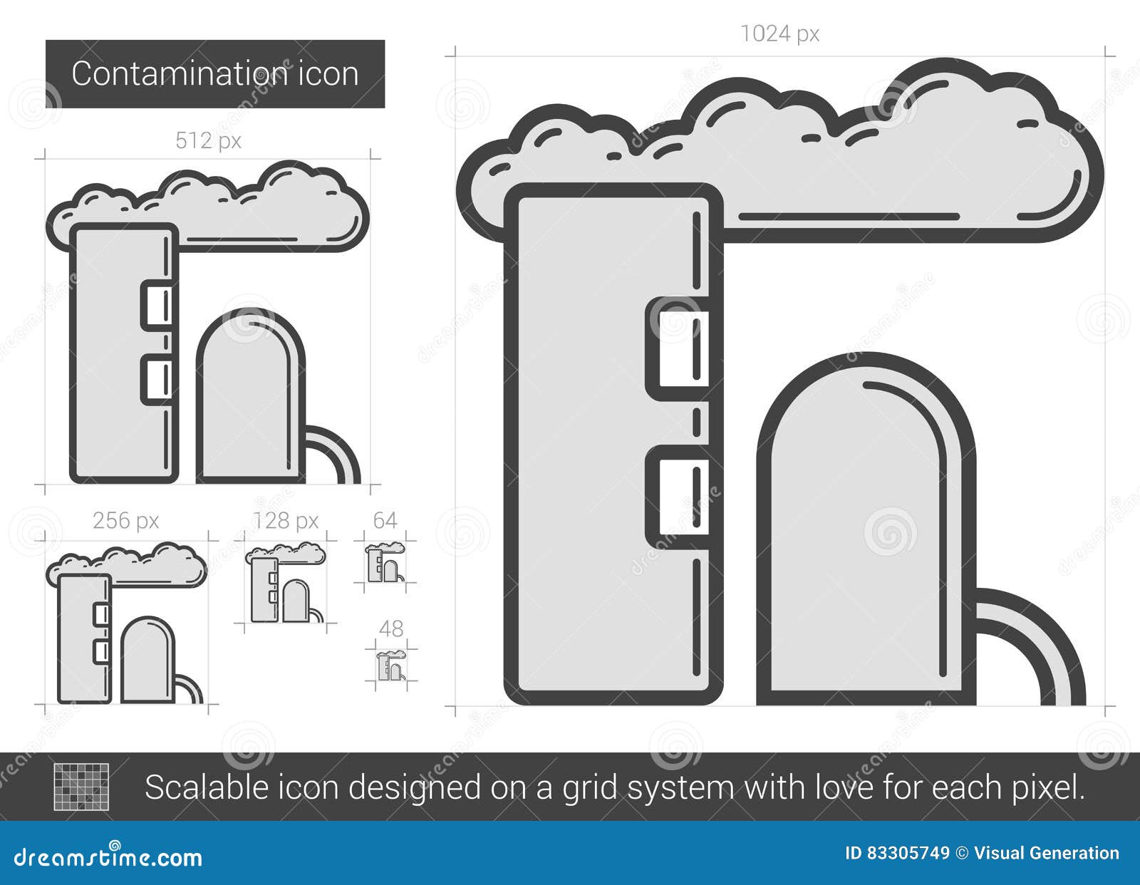 Contamination line icon. stock vector. Illustration of energy - 83305749