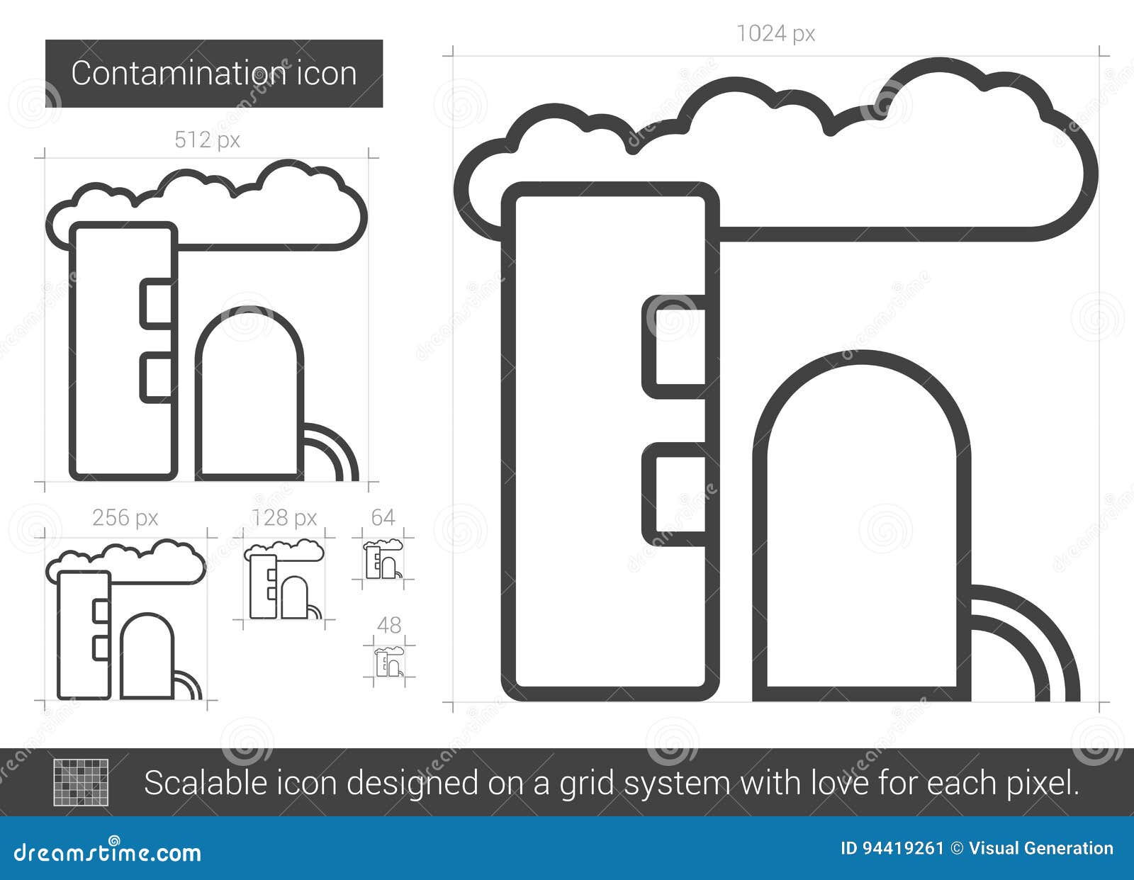 Contamination line icon. stock vector. Illustration of industrial ...