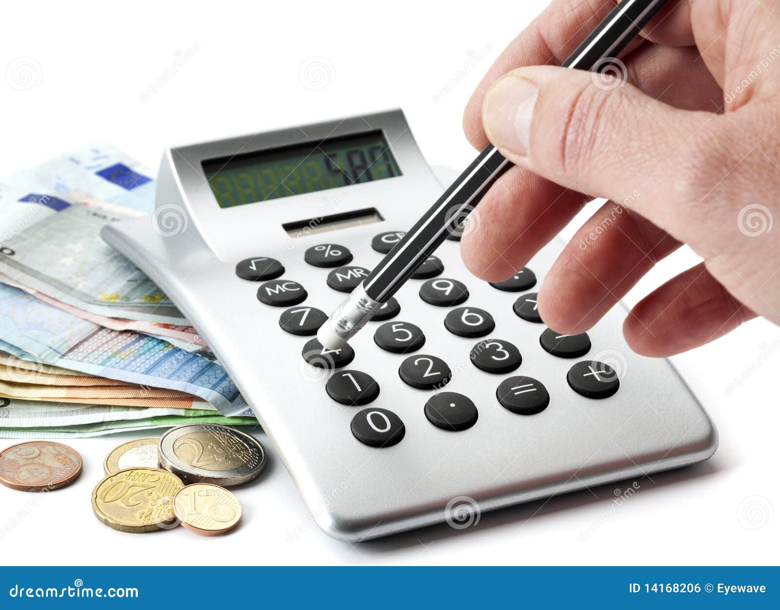 Contando O Dinheiro Com Calculadora Foto de Stock - Imagem de europeu ...