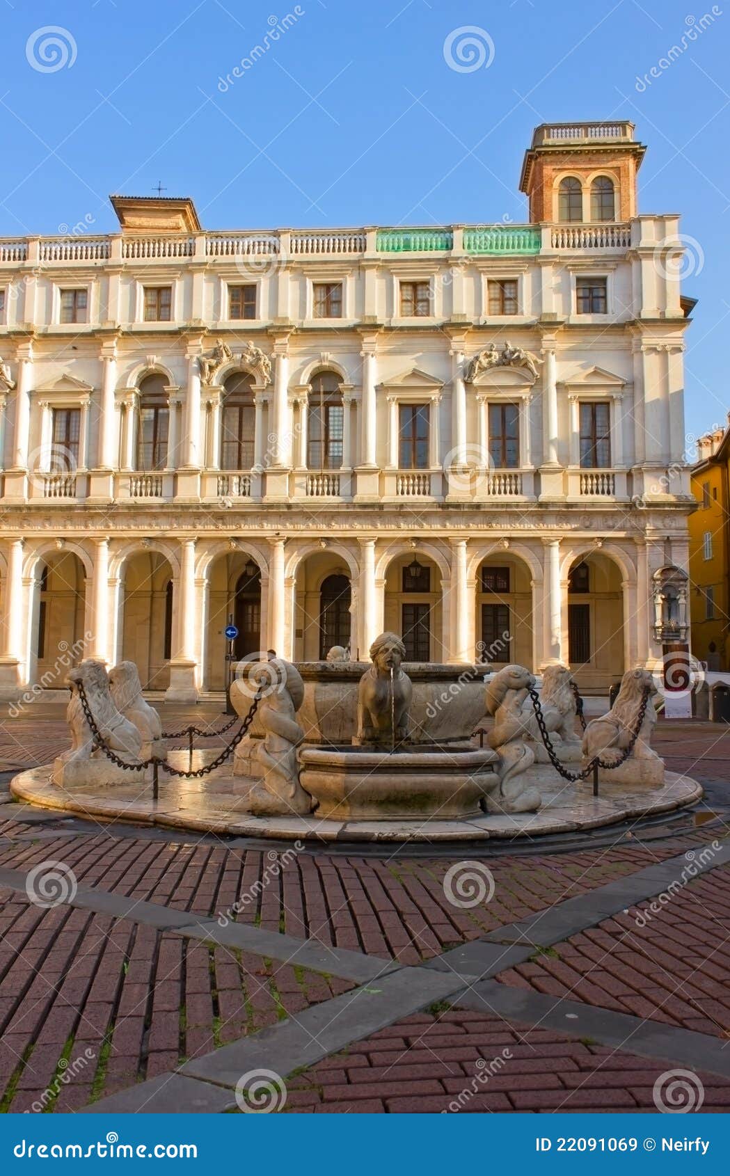 Contarini Fountain, Bergamo, Italy Stock Image - Image of flower ...