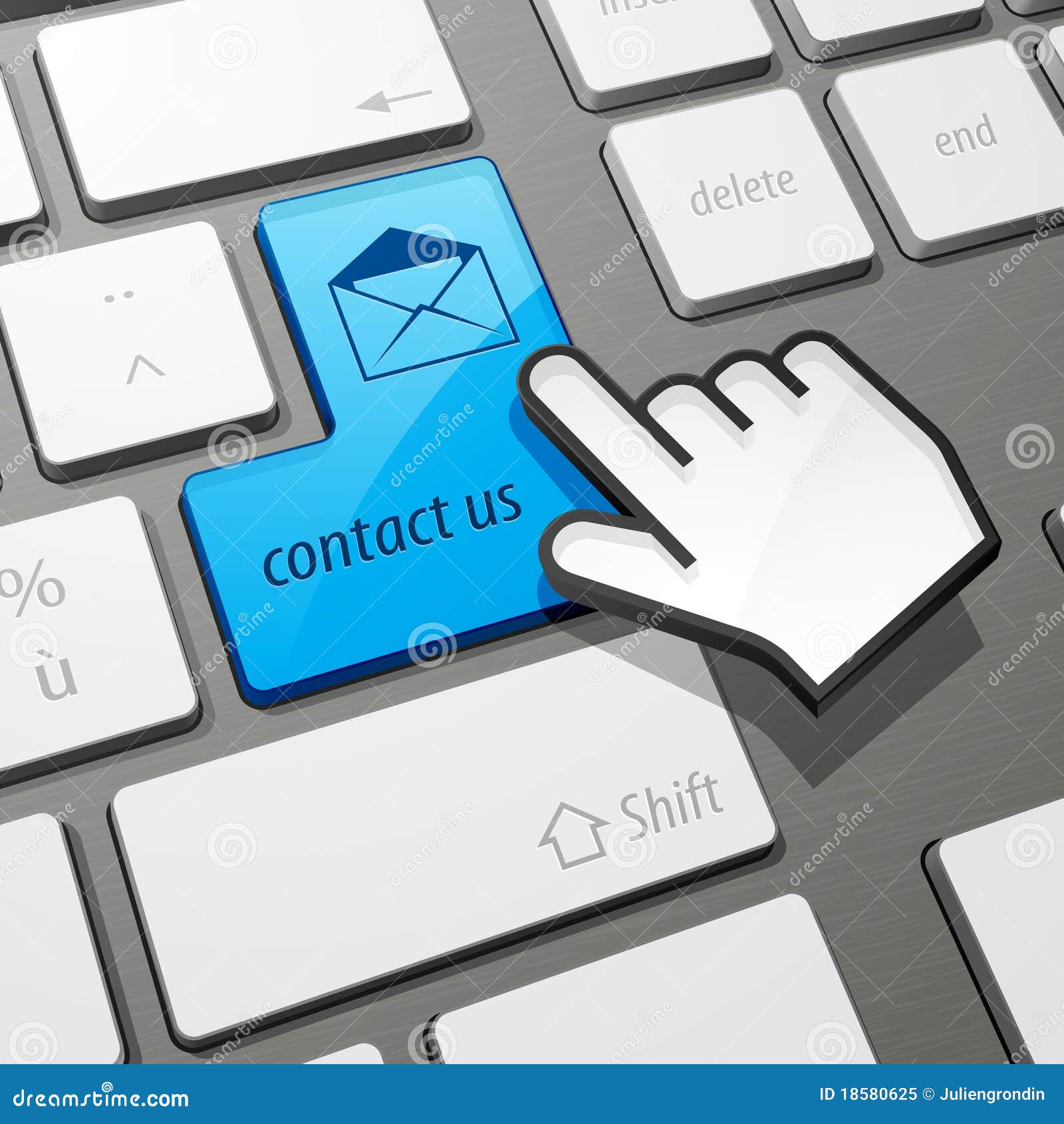Contate-nos teclado ilustração do vetor. Ilustração de teclado - 18580625