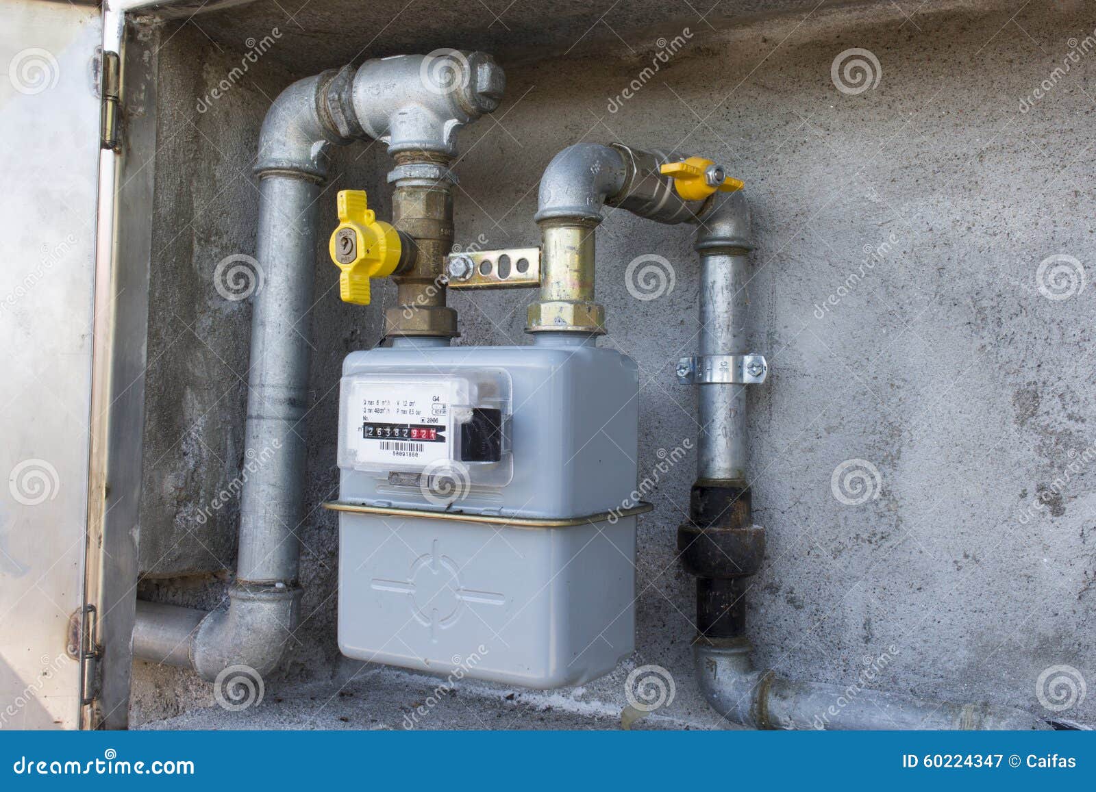 Contatore Del Gas Del Metano Immagine Stock - Immagine di idraulico ...