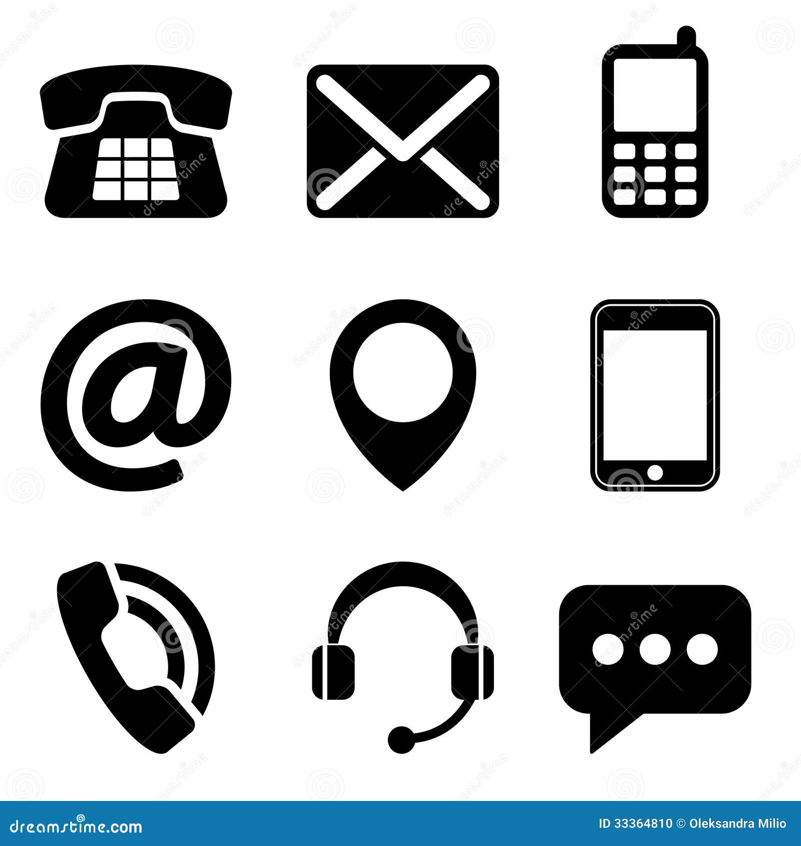Contattici icone illustrazione vettoriale. Illustrazione di posta ...