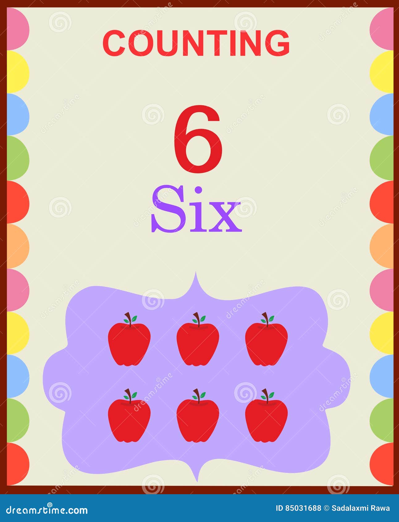 Conteggio dei numeri 6 illustrazione vettoriale. Illustrazione di ...