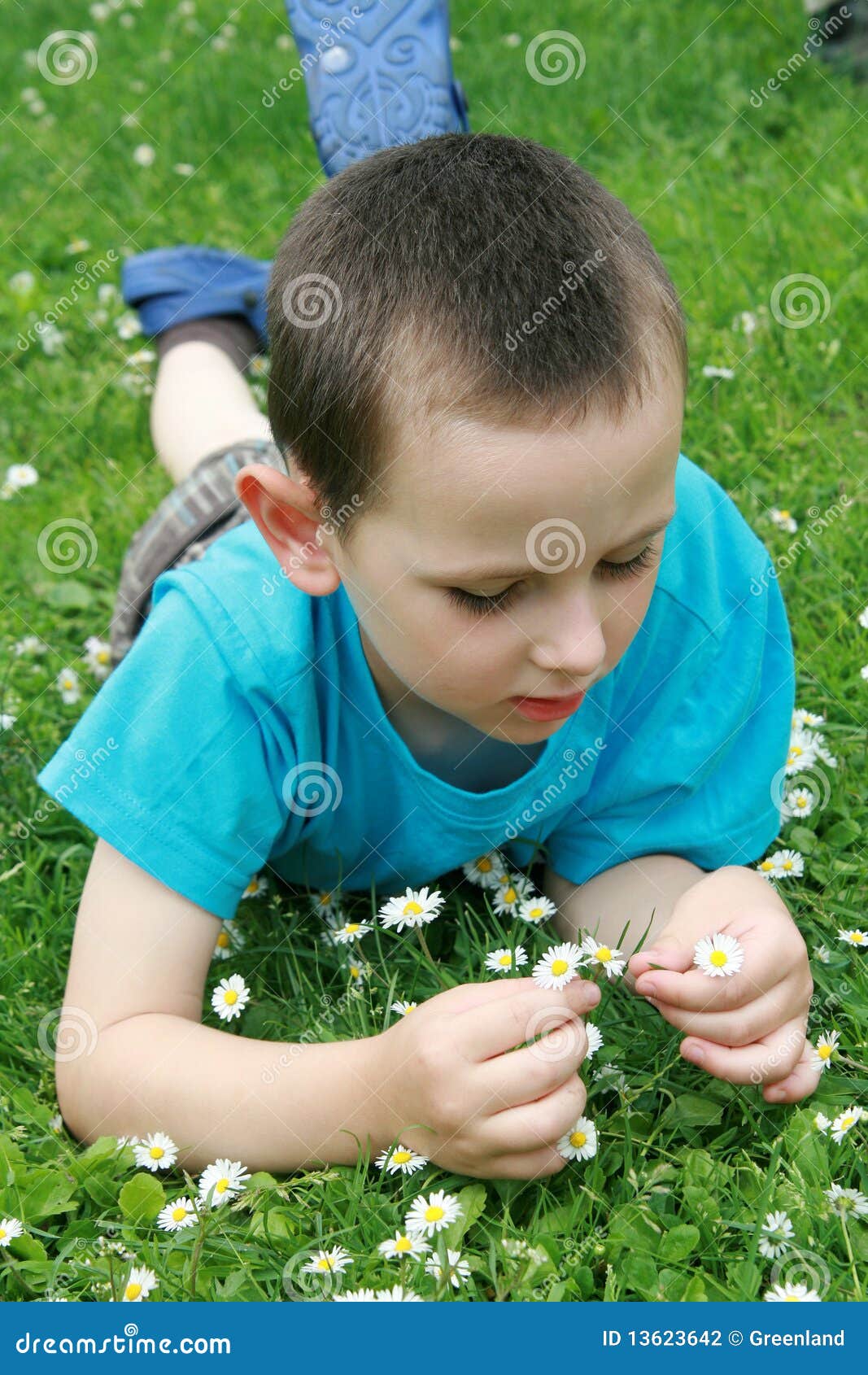 Contemplate stock photo. Image of lawn, child, happy - 13623642