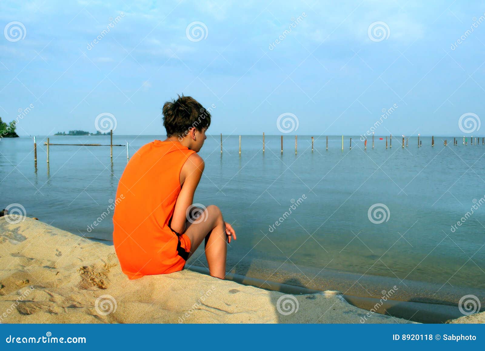 Contemplate of the sea stock photo. Image of shore, loneliness - 8920118