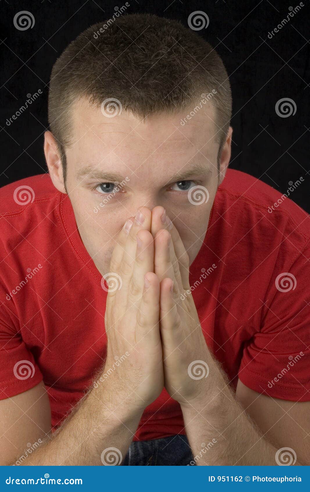 Contemplating stock photo. Image of hands, attractive, head - 951162