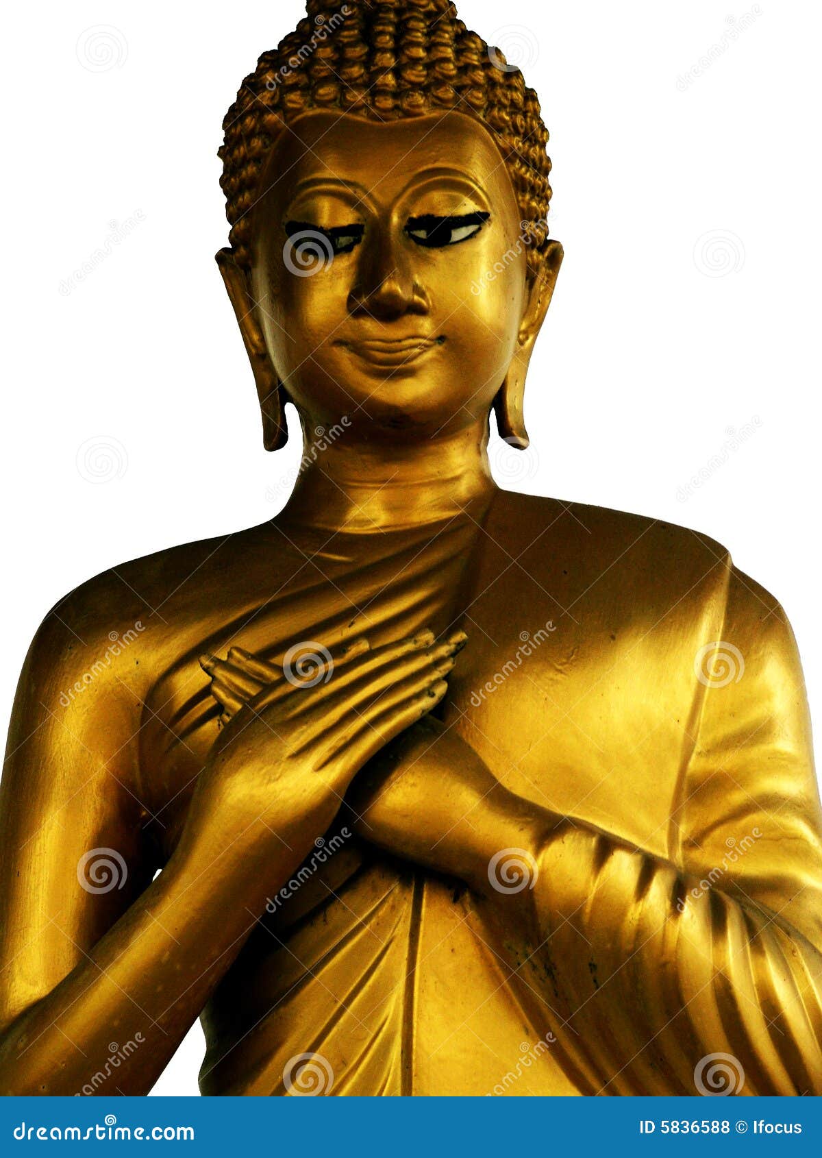Contemplating Buddha, Hands Across Chest Stock Photo - Image of leader ...