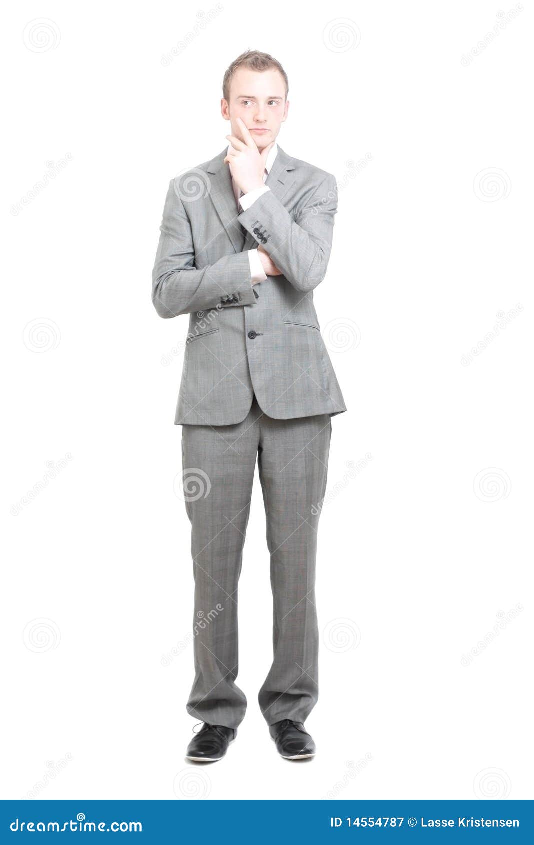 Contemplating business man stock image. Image of caucasian - 14554787
