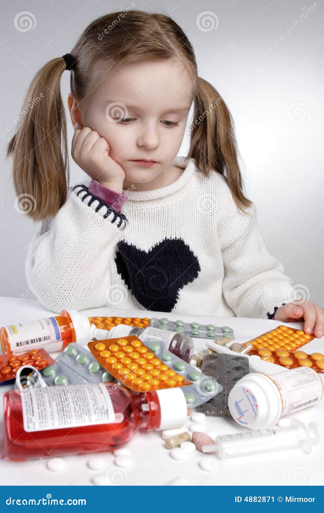 Contemplating child stock image. Image of headache, fever - 4882871