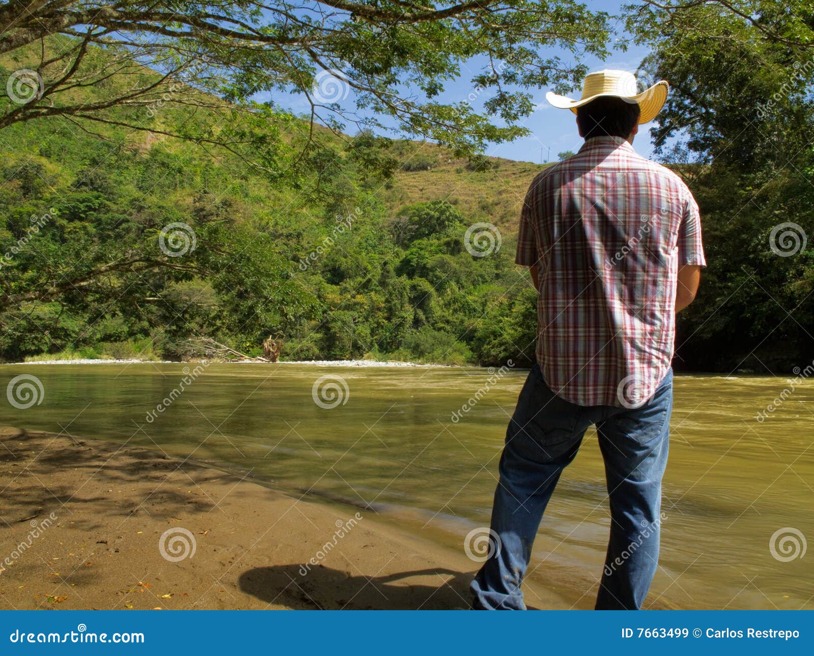 Contemplating Nature stock image. Image of male, rear - 7663499