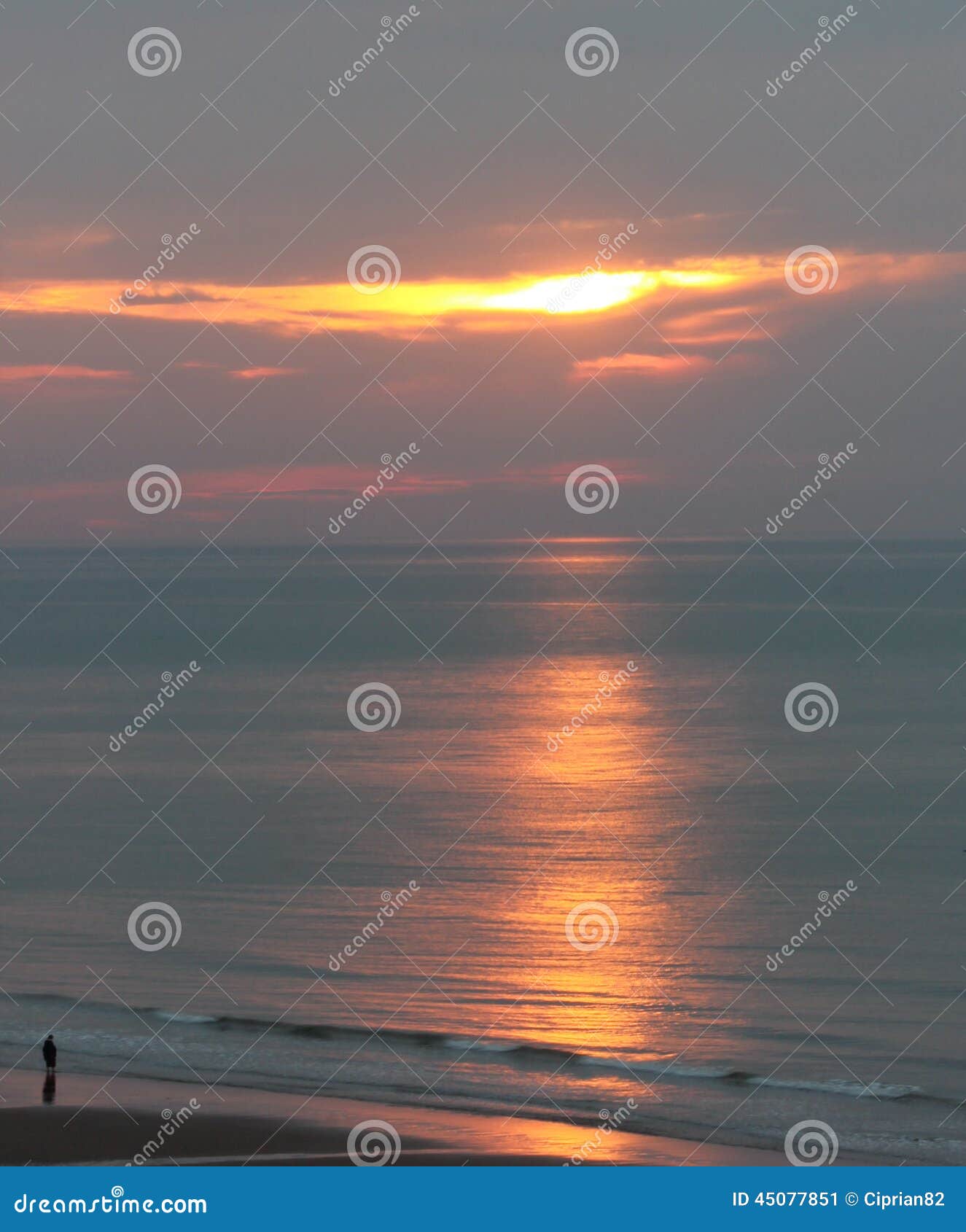 Contemplating the Sea at the Sunset Stock Image - Image of alone ...