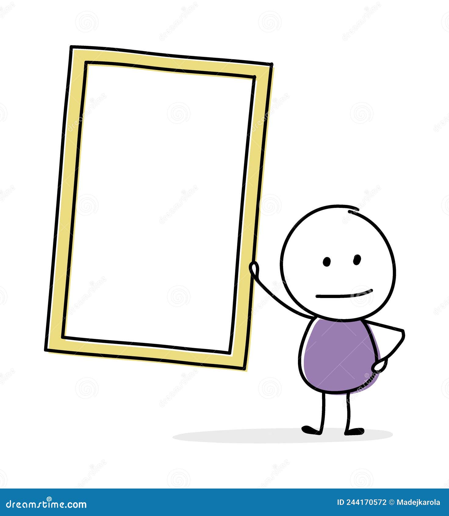 Contemplating Stickman with Empty Board Symbol. Vector Stock Vector ...