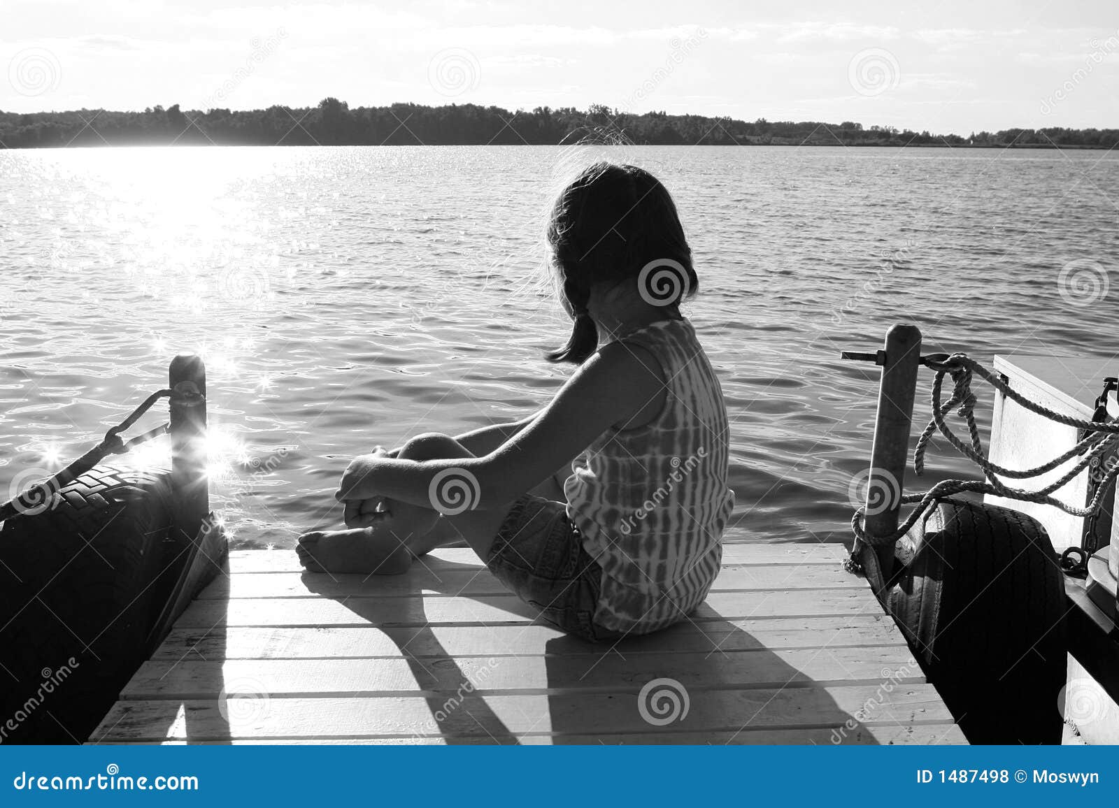 Contemplation stock photo. Image of silhouette, sunrise - 1487498